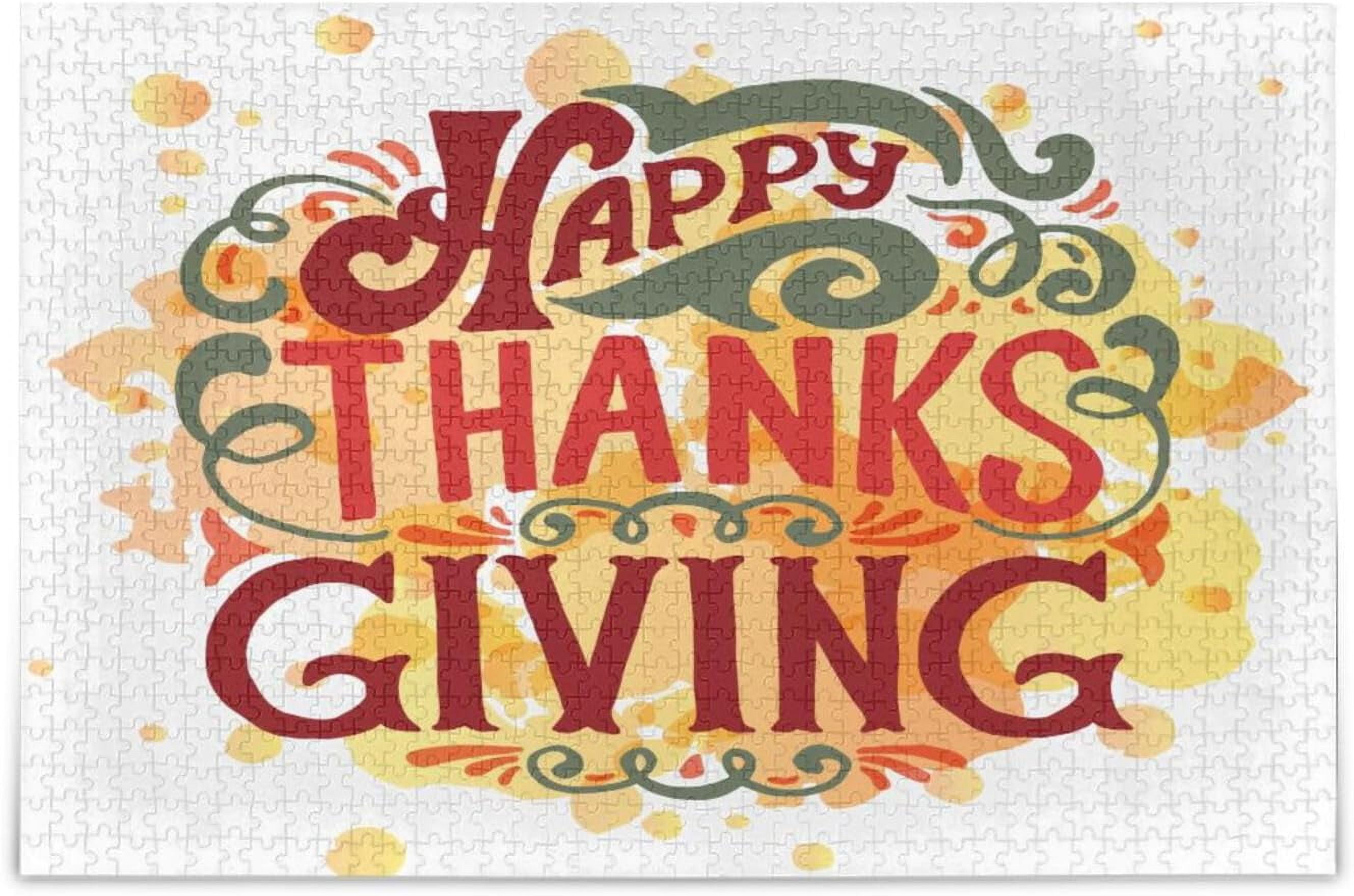 Dreamtimes Happy Thanksgiving Jigsaw Puzzle 1000 Pieces,Wooden Puzzles ...