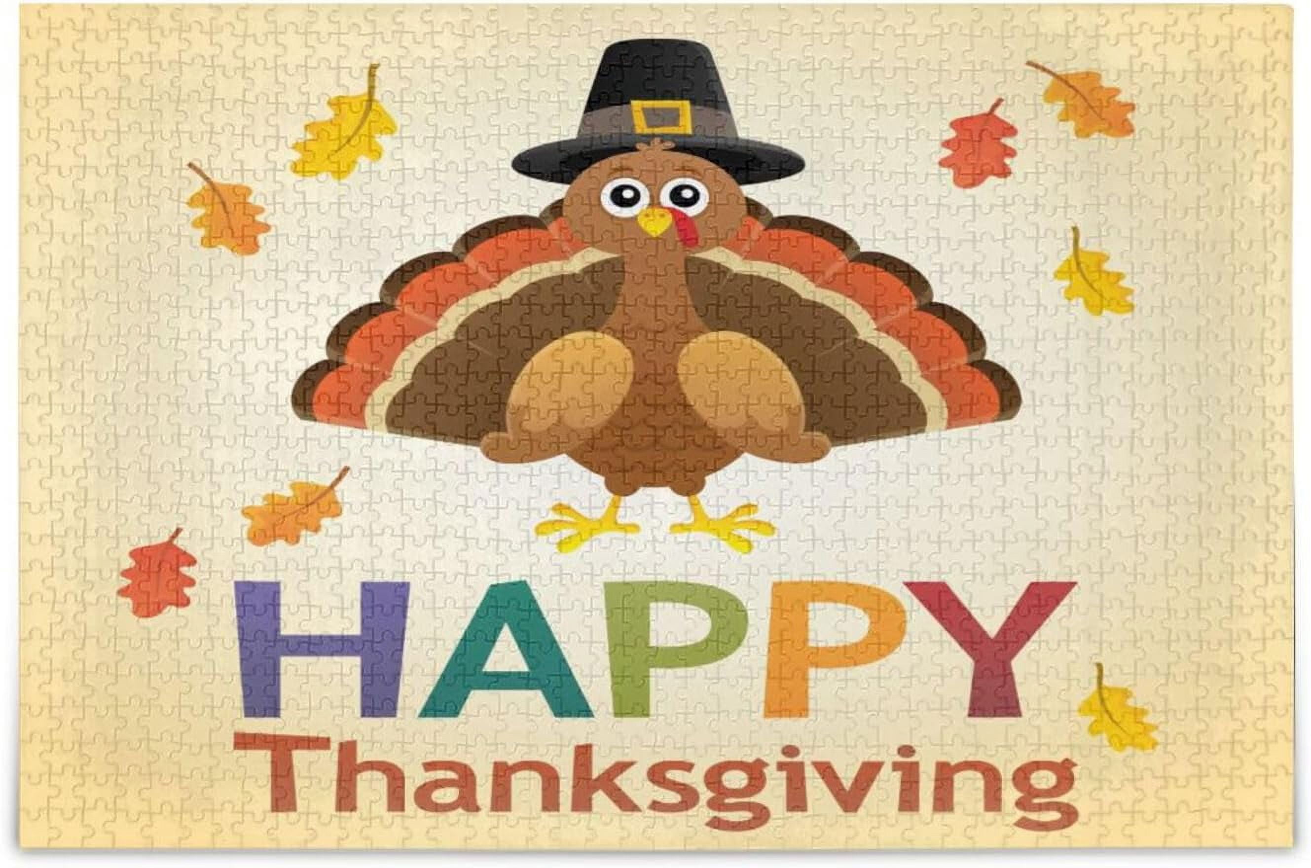 Dreamtimes Happy Thanksgiving Turkey Jigsaw Puzzle 1000 Pieces,Wooden ...