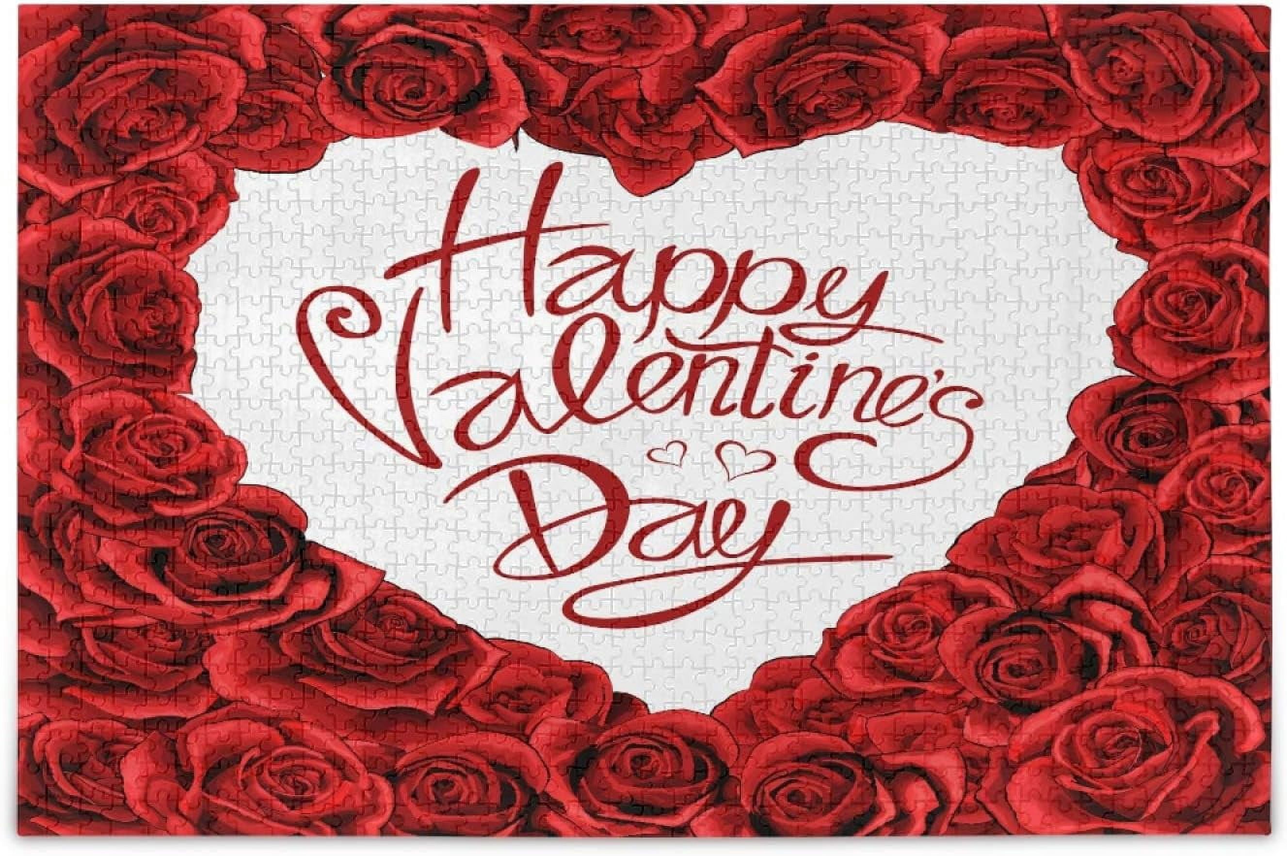 Dreamtimes Happy Valentines Day Red Rose Puzzle for Adults 500 Piece ...