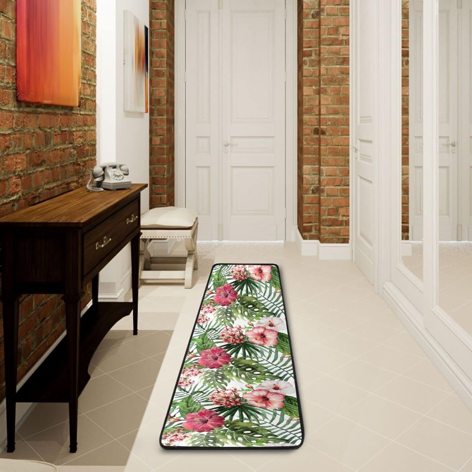 Dreamtimes Hawaii Palm Leaves Hallway Runner Rug 2'x6' Kitchen Rug with ...