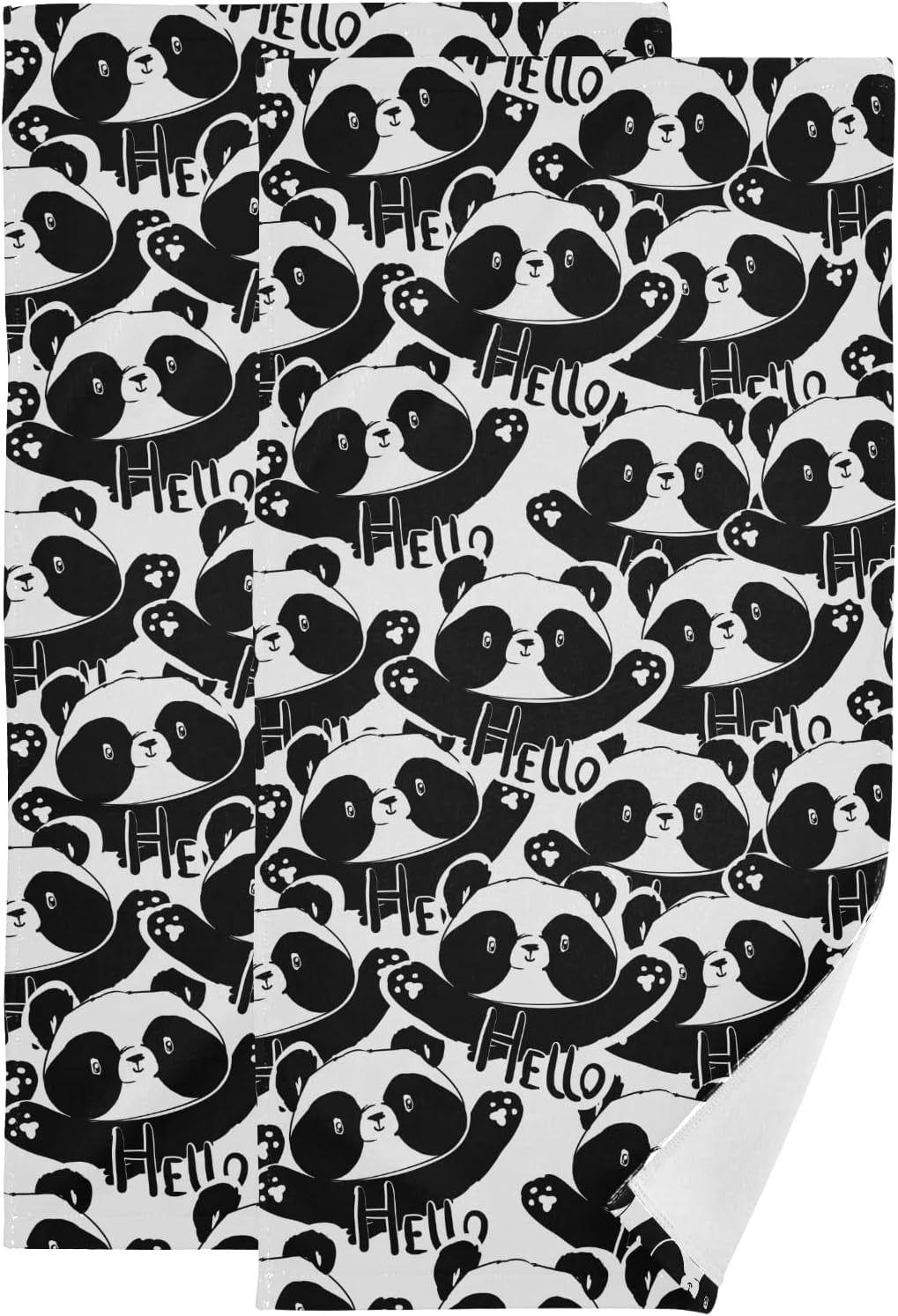Dreamtimes Hello Panda Bear Hand Towels 2 PCS, Ultra Soft and Highly ...