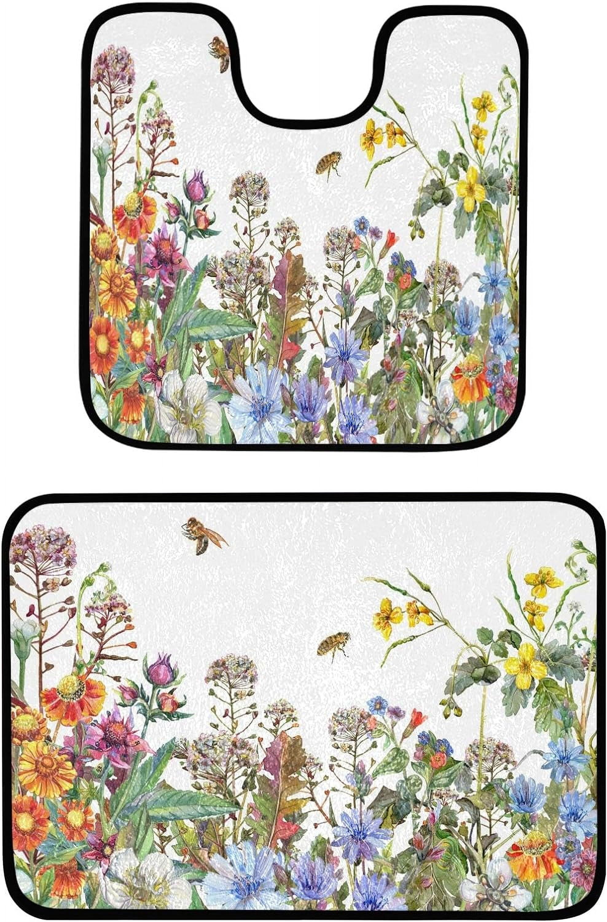 Dreamtimes Herbs and Wild Flowers Bathroom Rugs 2 Piece Bath Mat Set 20 ...