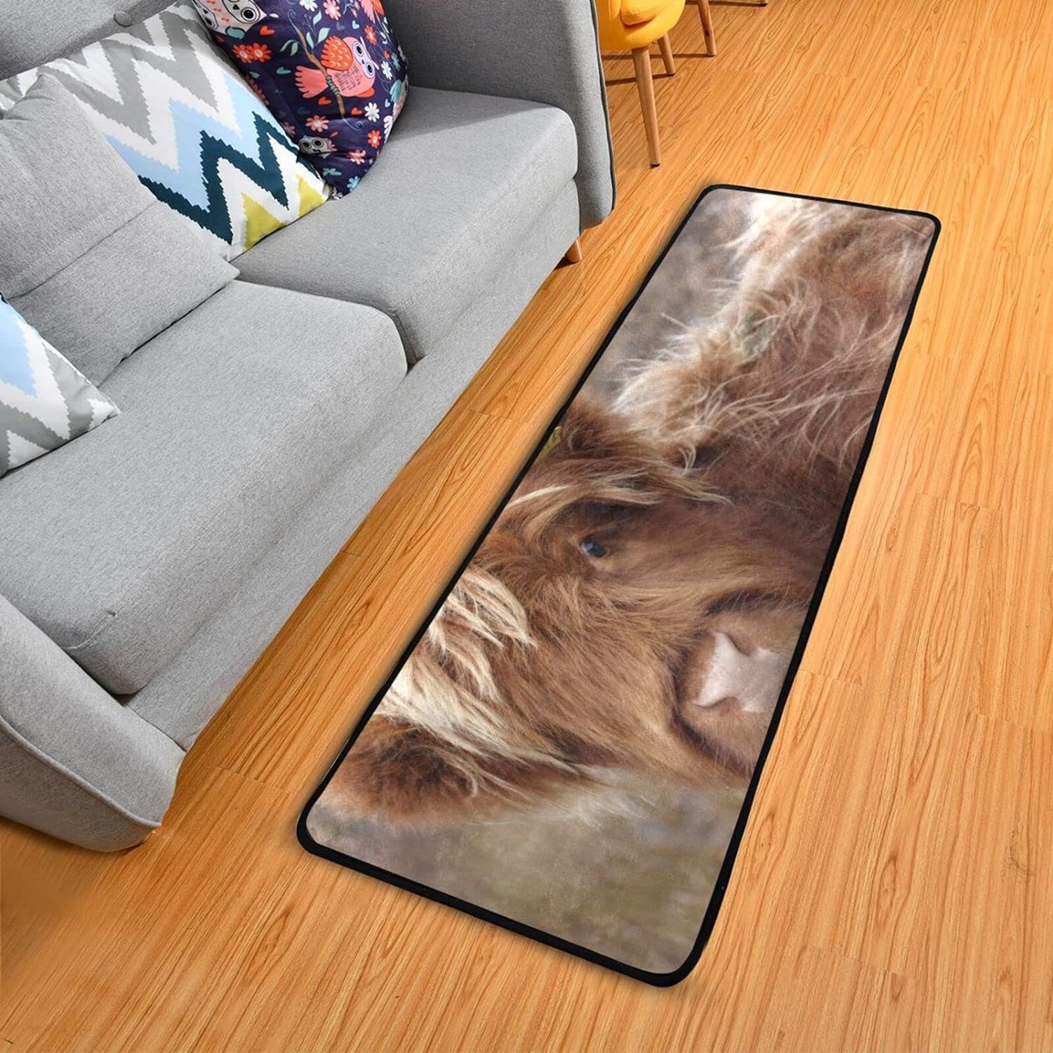 Dreamtimes Highland Cattle Cute Hallway Runner Rug 2'x6' Kitchen Rug ...