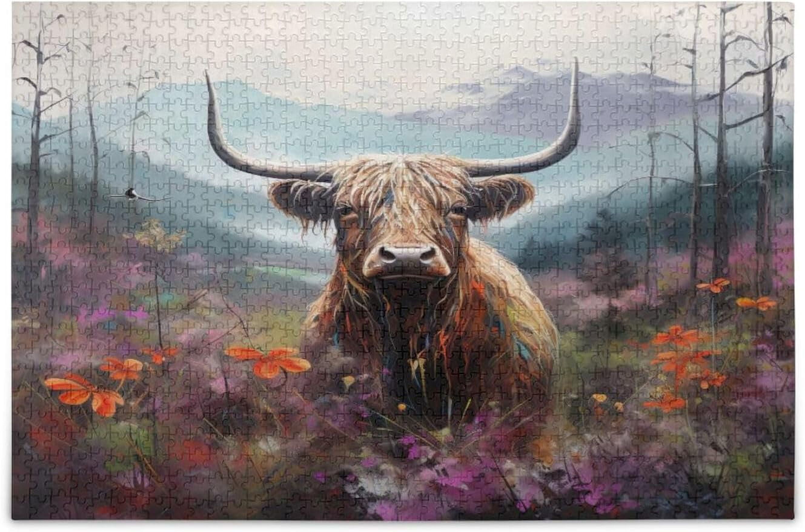 Dreamtimes Highland Cow Jigsaw Puzzles, Puzzles for Adults 500 Pieces ...