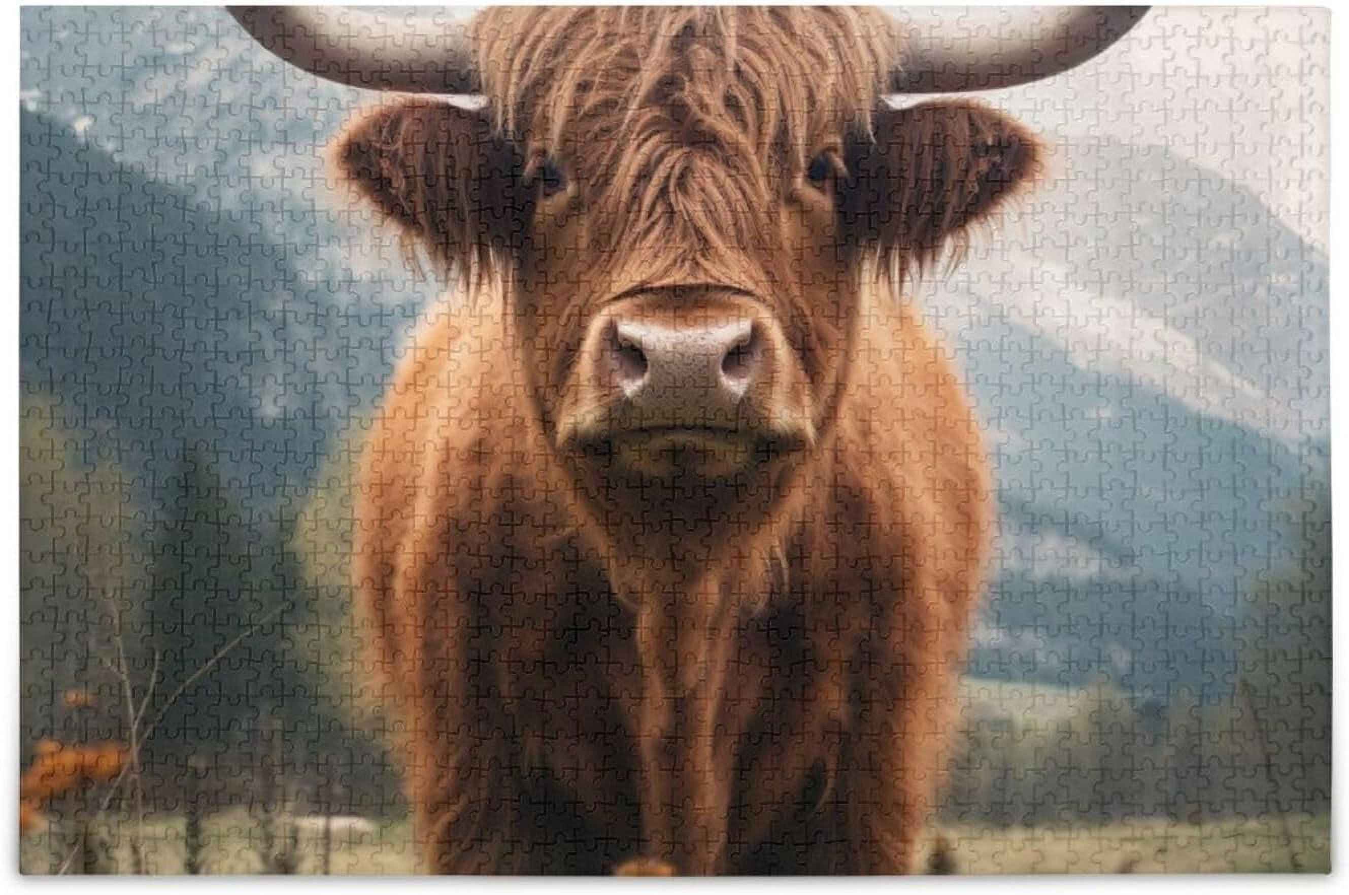 Dreamtimes Highland Cow Puzzle 500 Pieces - Wooden Jigsaw Puzzles for ...