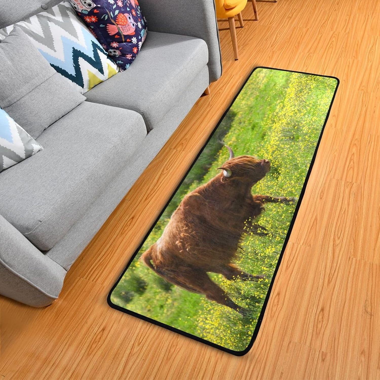 Dreamtimes Highland Cow Runner Rug 2'x6' Kitchen Rug Non Slip with ...