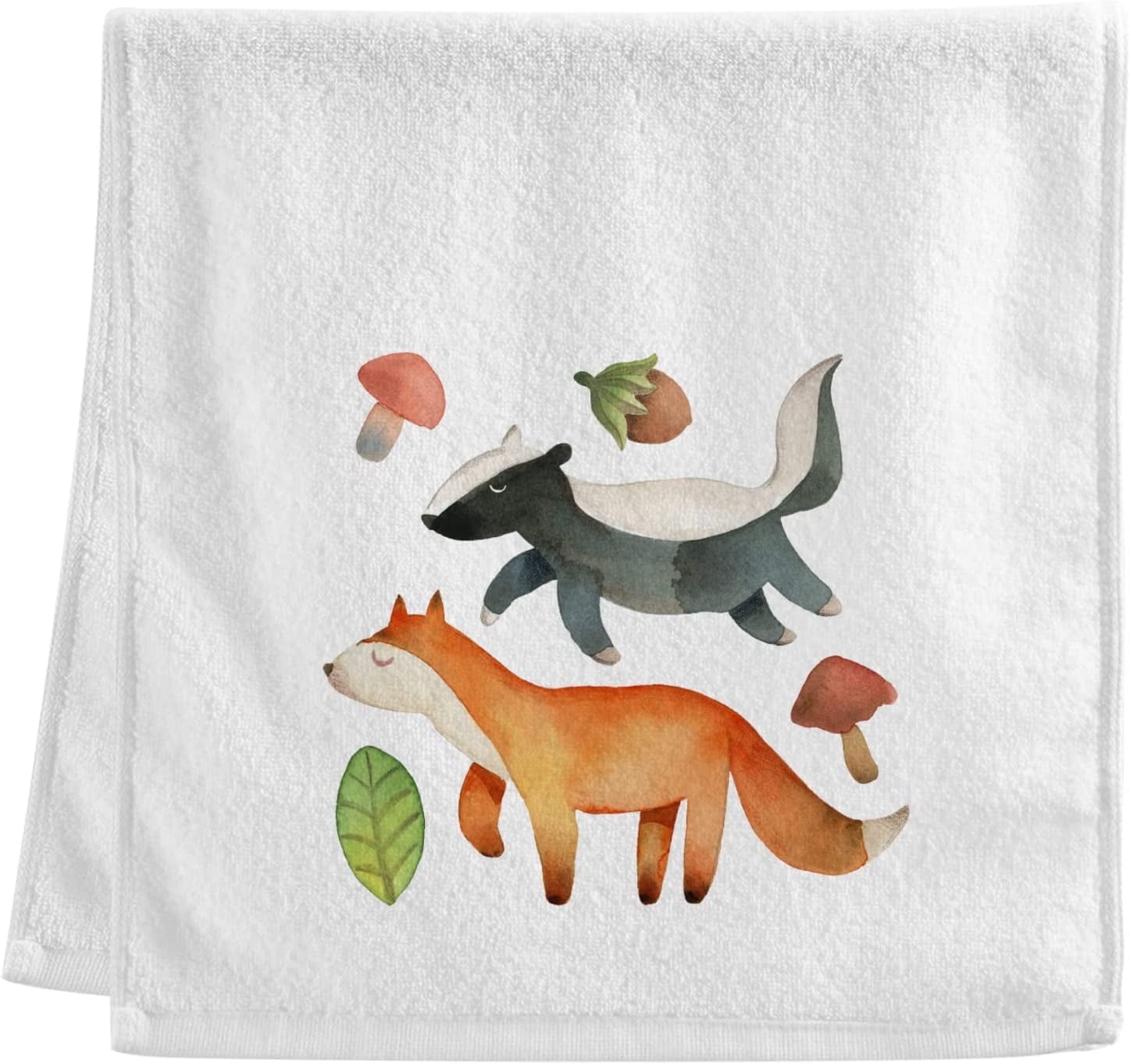 Dreamtimes Honey Badger Fox Hand Towel White Bath Towels Soft Absorbent ...