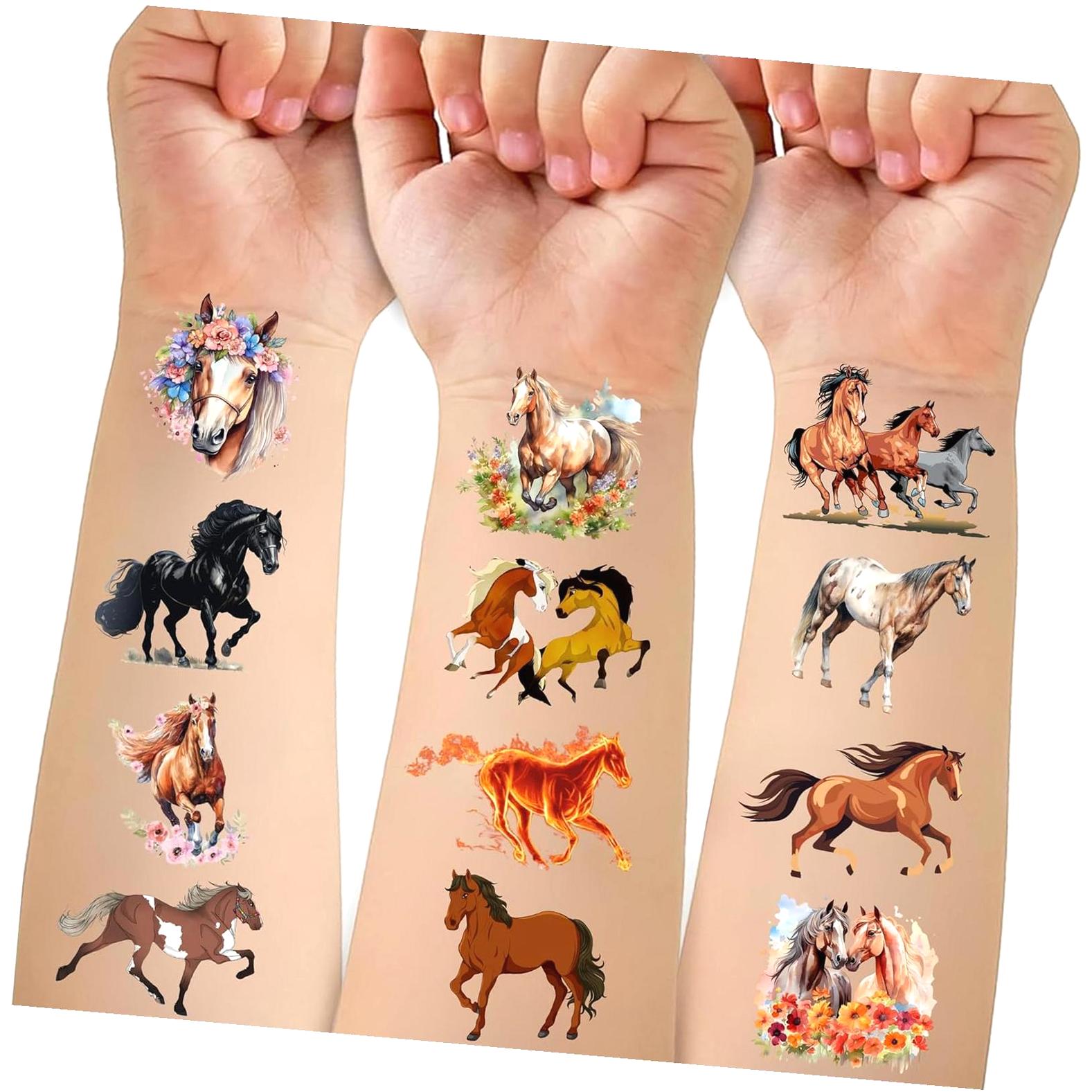Dreamtimes Horse 52 Pcs Horse Tattoos for Birthday Party Supplies ...