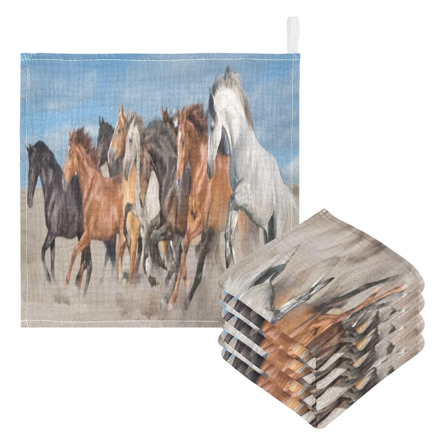 Dreamtimes Horse Herd Galloping Baby Muslin Washcloths Face Towel, 3 ...