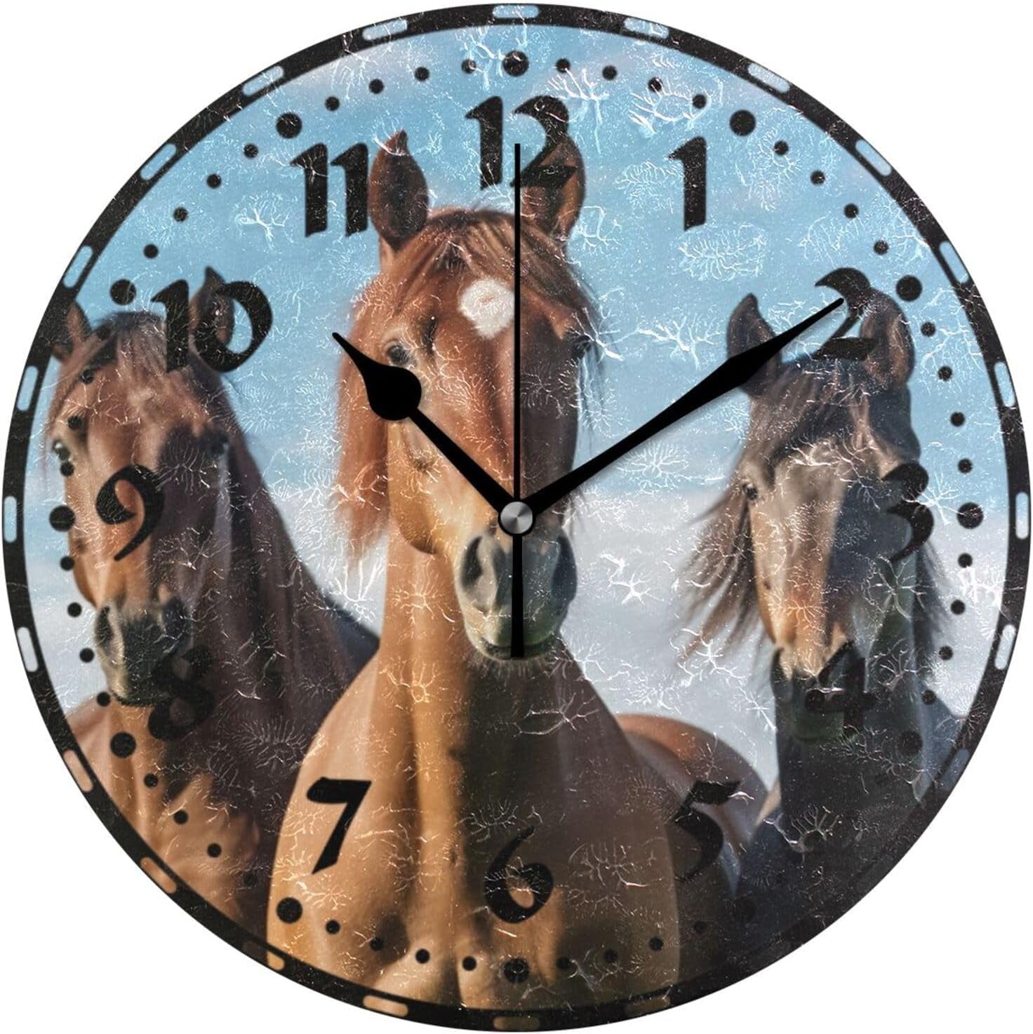 Dreamtimes Horses Look Out Wall Clock, Silent Non Ticking 10 Inch ...