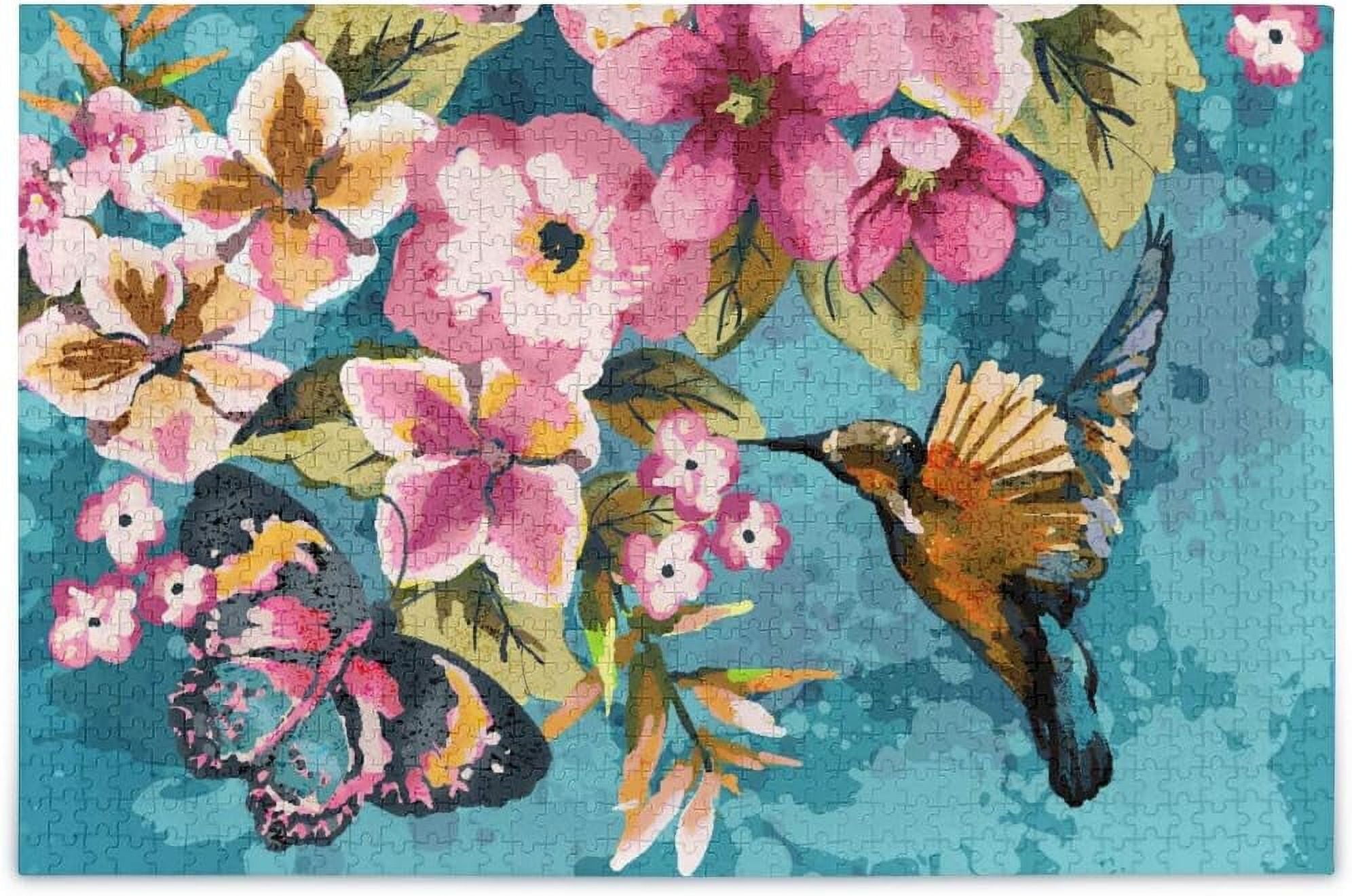 Dreamtimes Hummingbird Bird Butterfly Colorful Floral Flower On Grunge ...