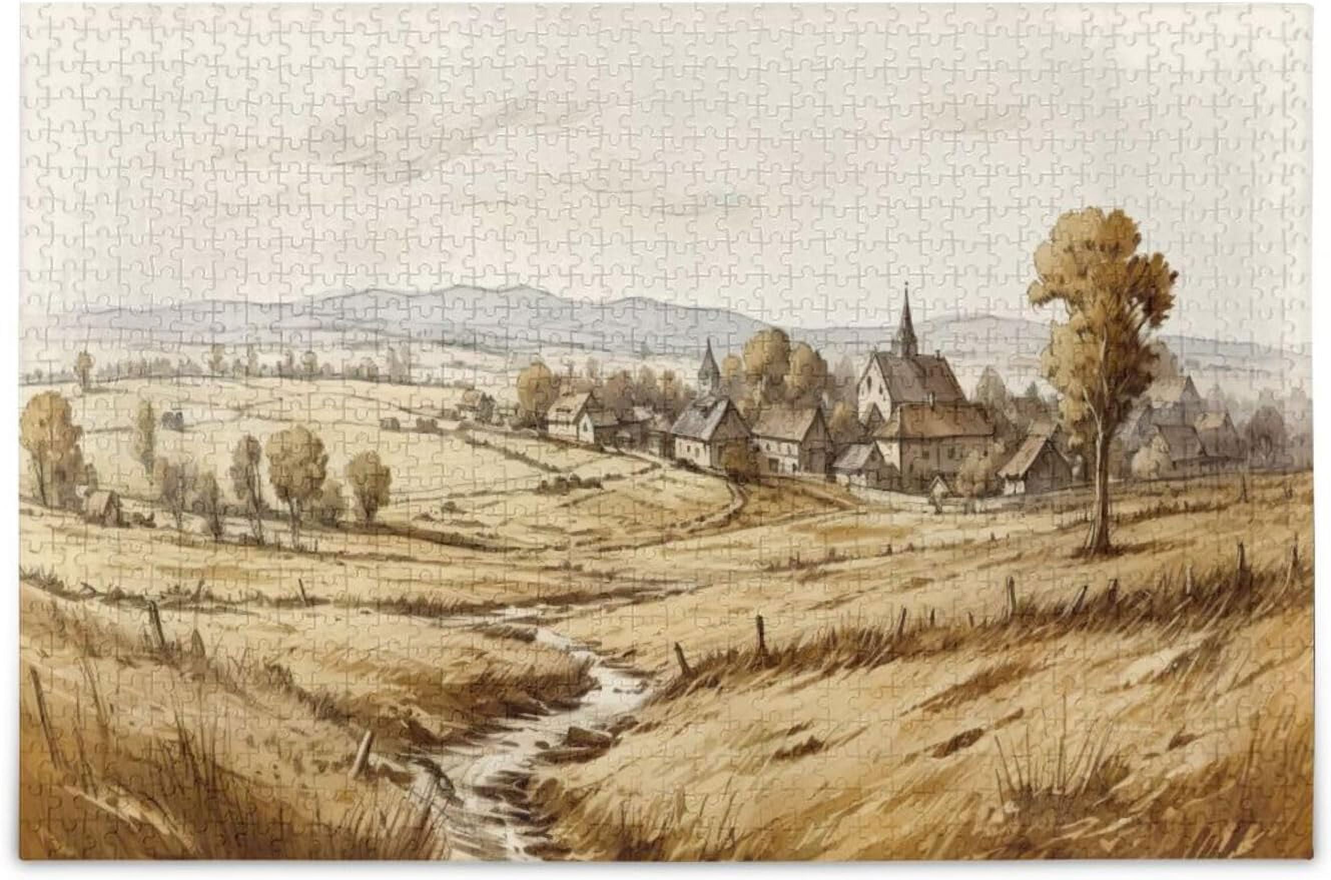 Dreamtimes Idyllic Landscape Puzzle 1000 Pieces - Wooden Jigsaw Puzzles ...