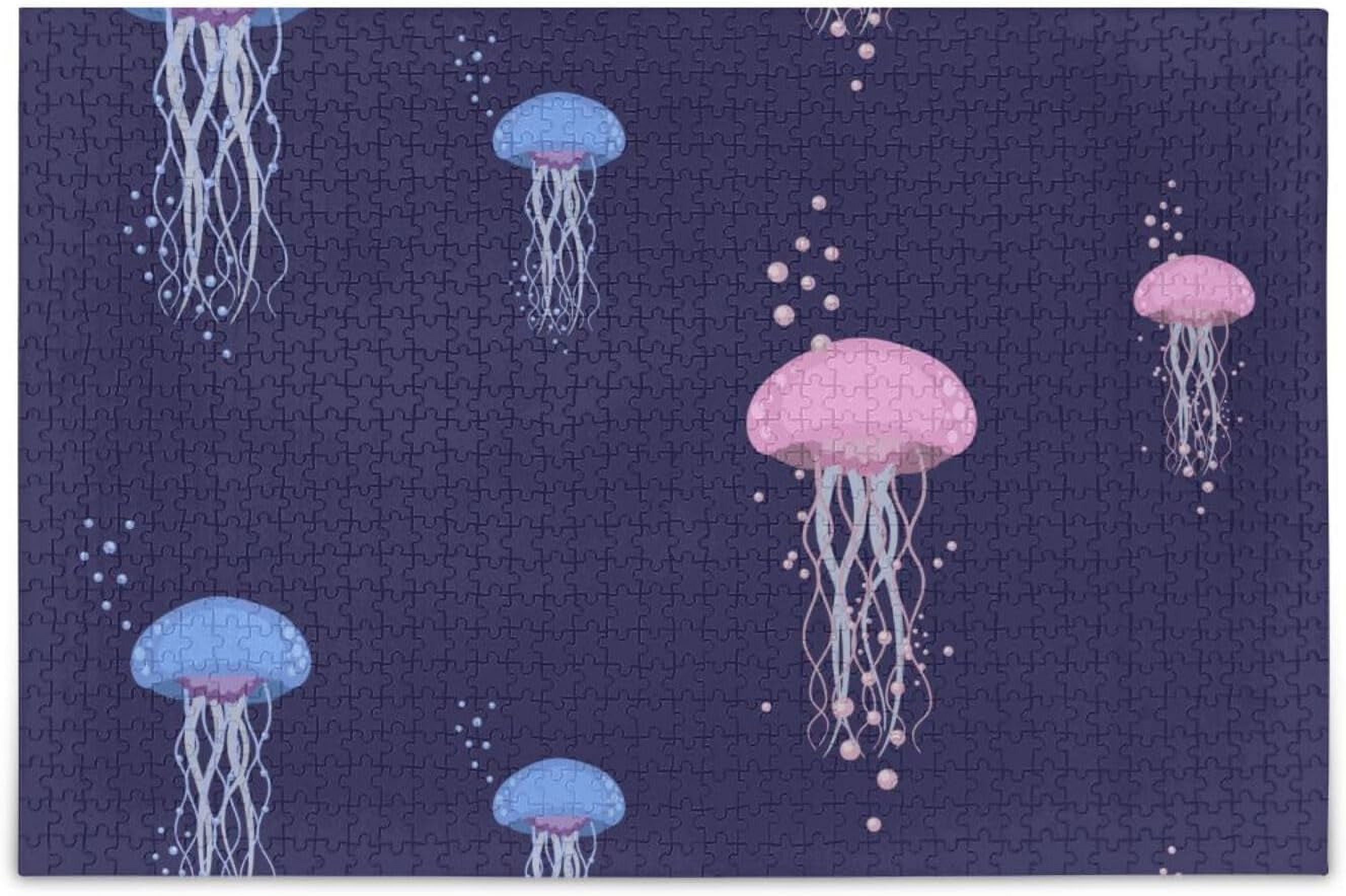 Dreamtimes Jellyfish Jigsaw Puzzle for Adults Teens Kids, 500 Pieces Wooden Puzzle Fun Family ...