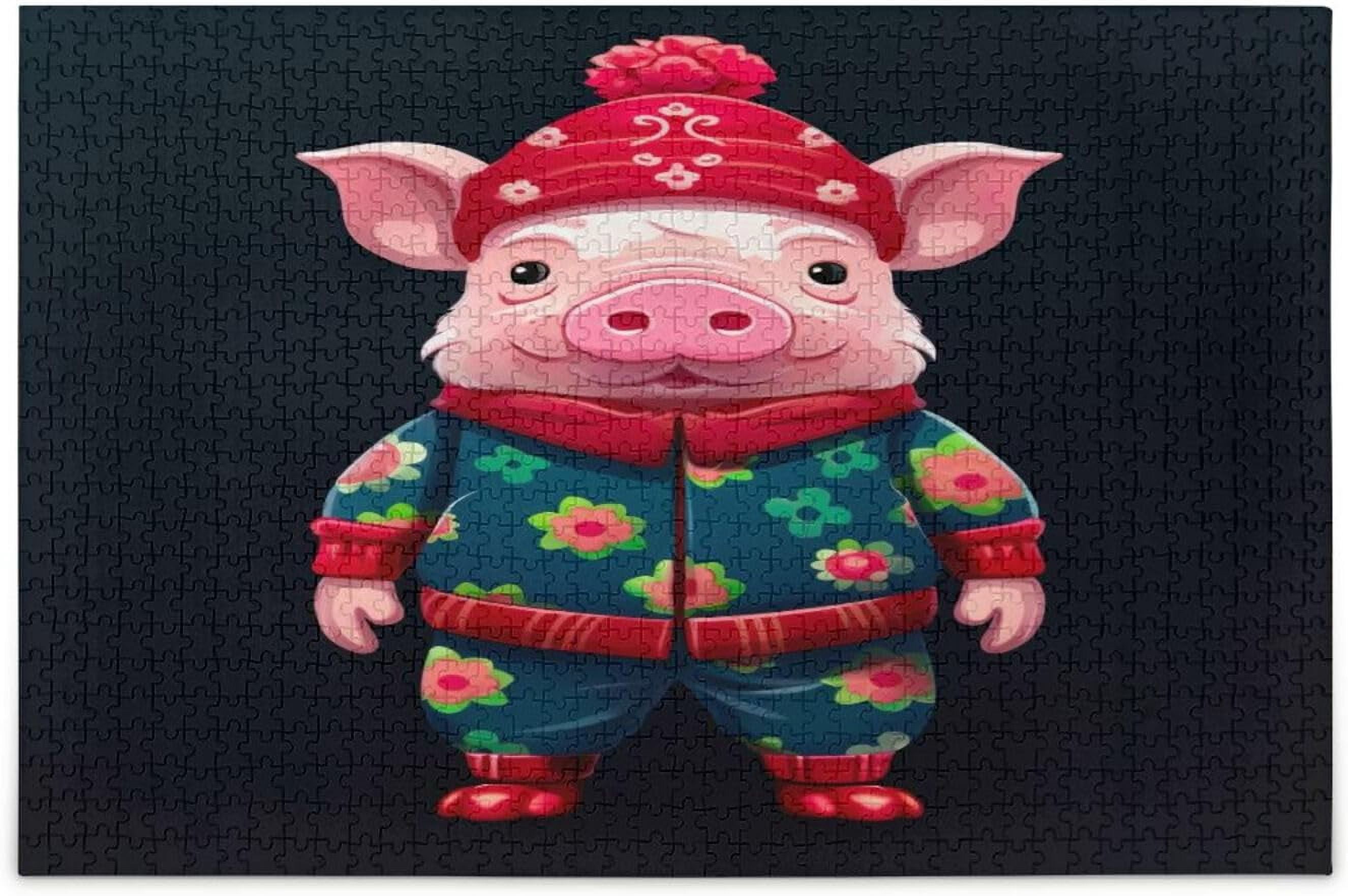 Dreamtimes Jigsaw Puzzles 1000 Pieces for Adults, Cute Pig Kid's Teens ...