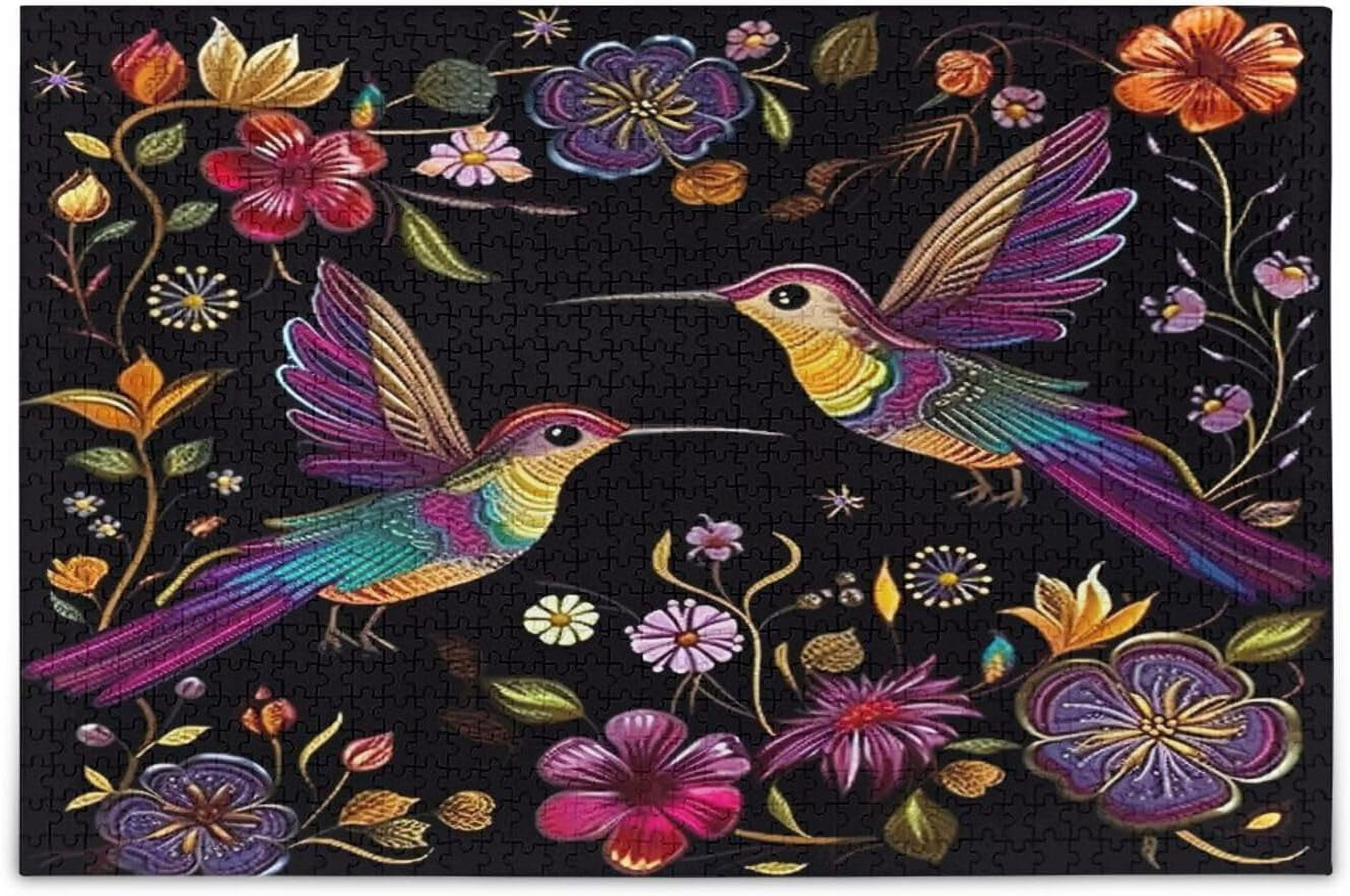 Dreamtimes Jigsaw Puzzles 500 Pieces for Adults, Hummingbirds Flowers ...