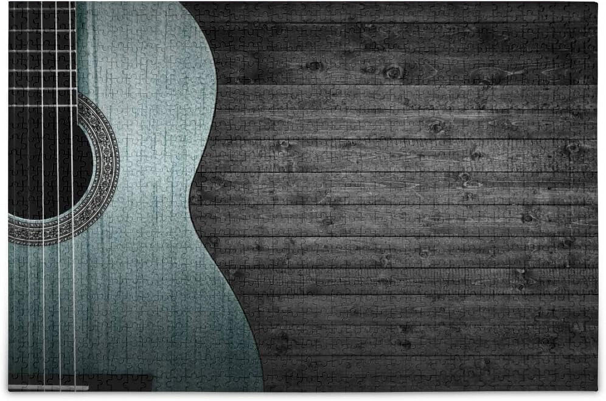 Dreamtimes Jigsaw Puzzles for Adults 1000 Pieces Blue Acoustic Guitar ...