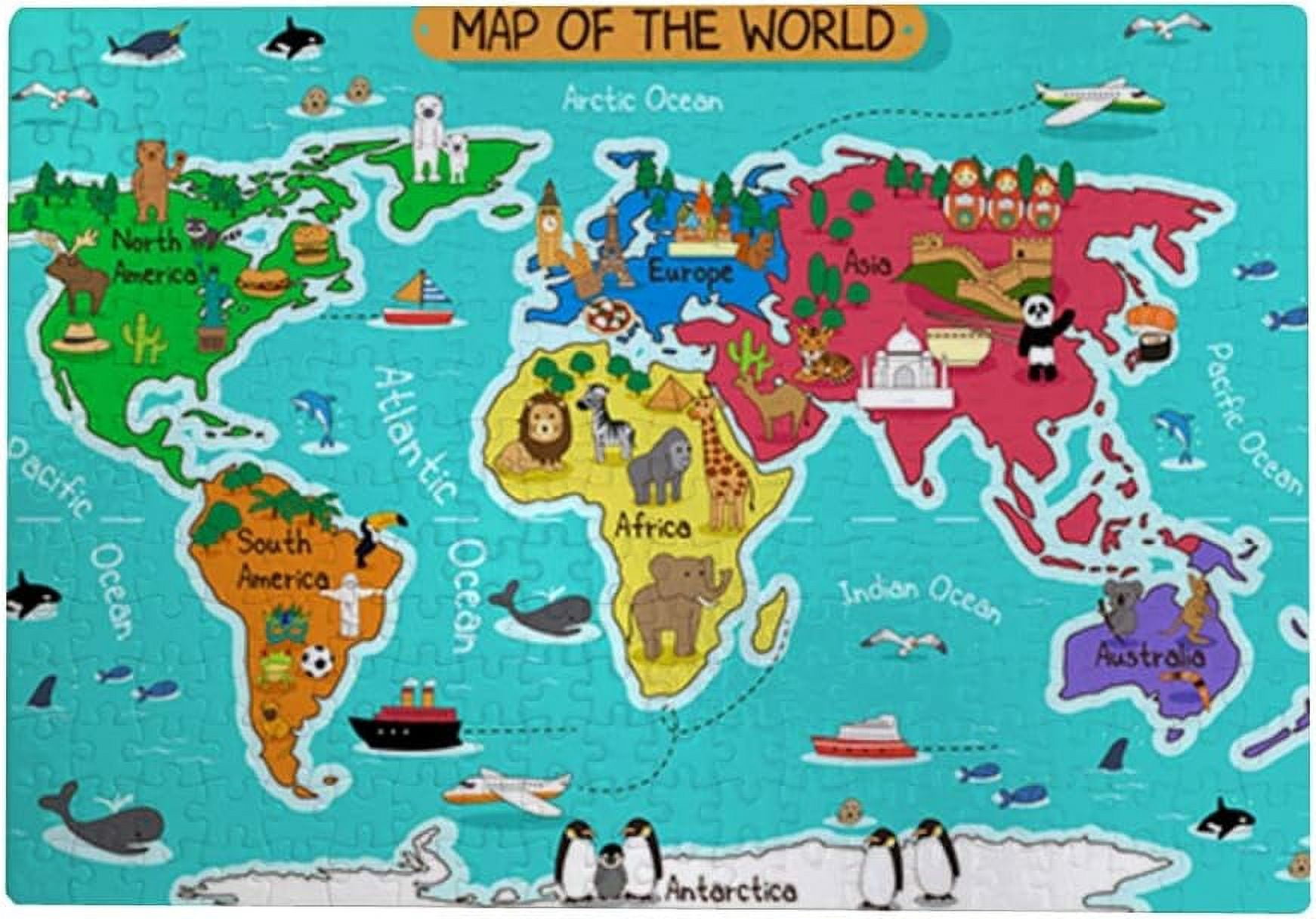 Dreamtimes Jigsaw Puzzles Artwork Gift for Adults Teens Map of The ...