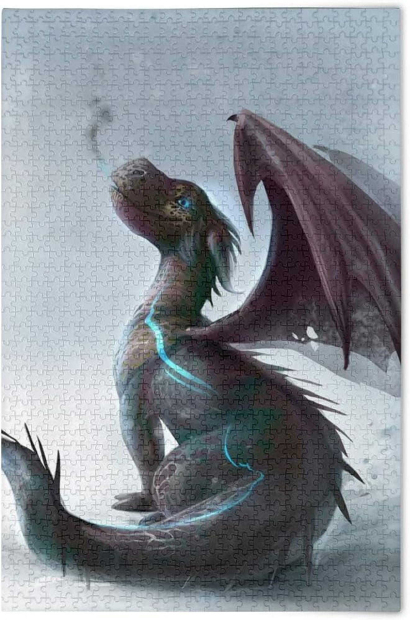 Dreamtimes Jigsaw Puzzles for Adults 1000 Pieces Cute Dragon The Snow ...