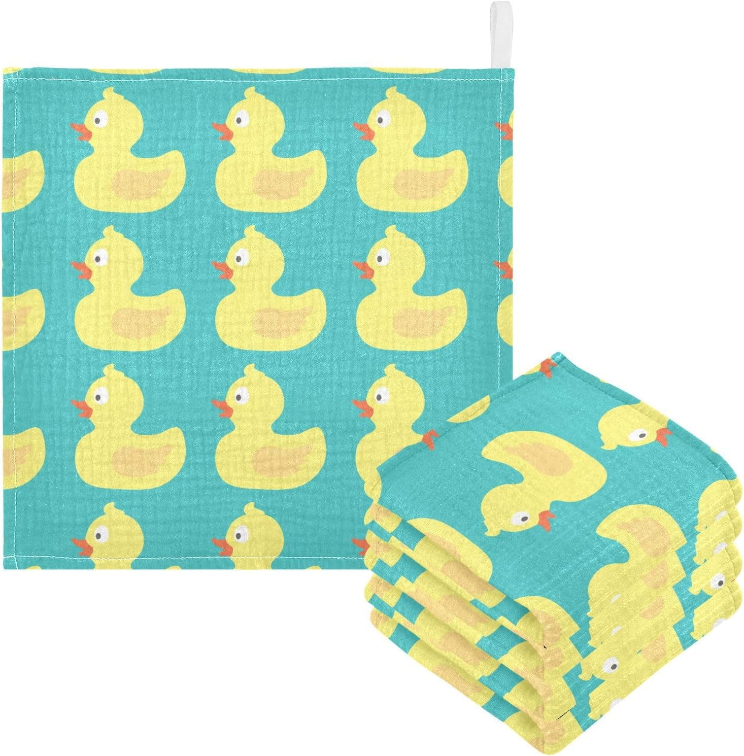 Dreamtimes Kawaii Rubber Ducks Pattern Baby Muslin Washcloths Face ...