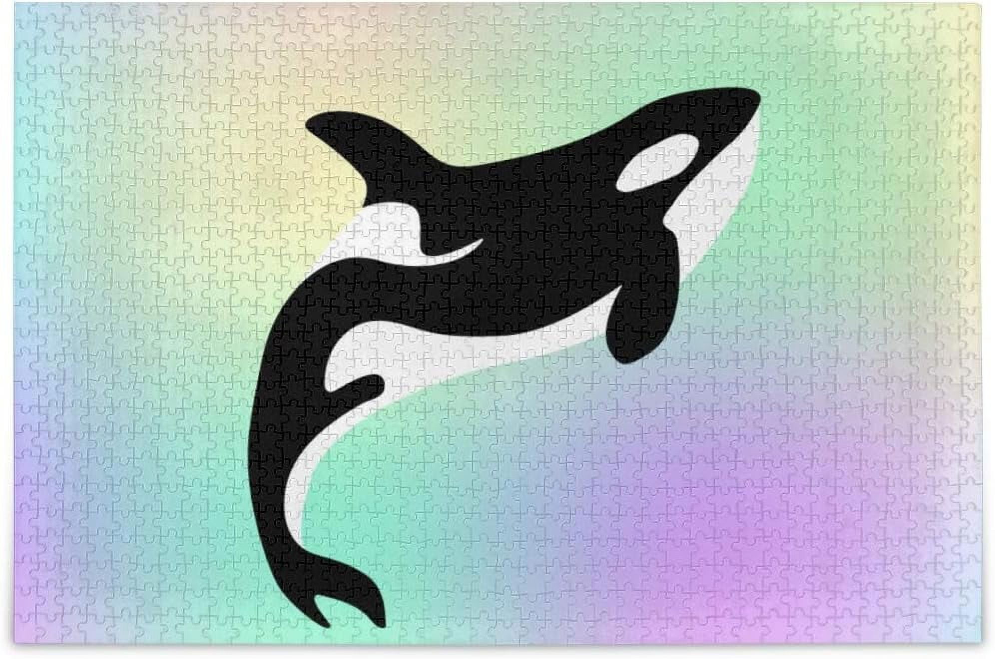 Dreamtimes Killer Whale in Swimming Pool Orca Swim in Water On Pastel ...