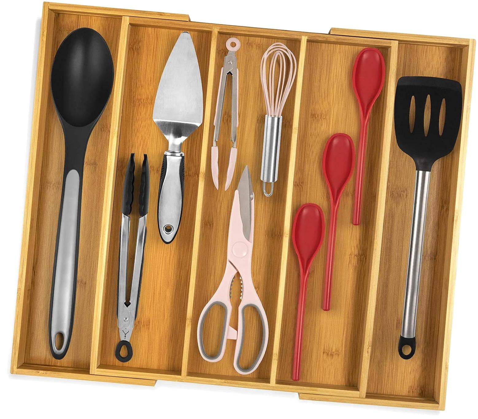 Dreamtimes Kitchen Drawer Organizer with Knife Blocks - Utensil Drawer ...