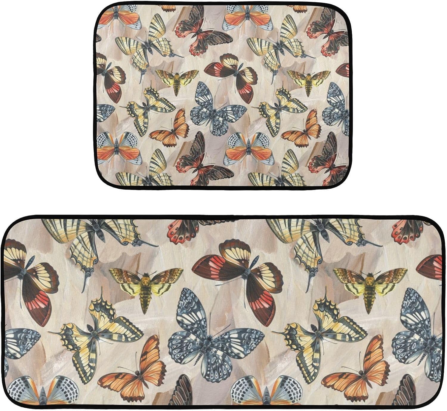 Dreamtimes Kitchen Mats Artwork Butterfly 2 Pcs, Anti Fatigue Kitchen ...