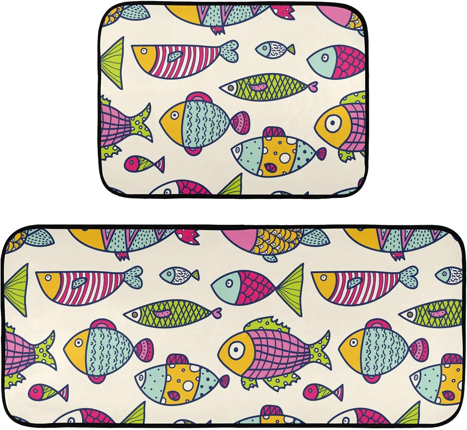 Dreamtimes Kitchen Mats Cartoon Fishes 2 Pcs, Anti Fatigue Kitchen Rugs ...