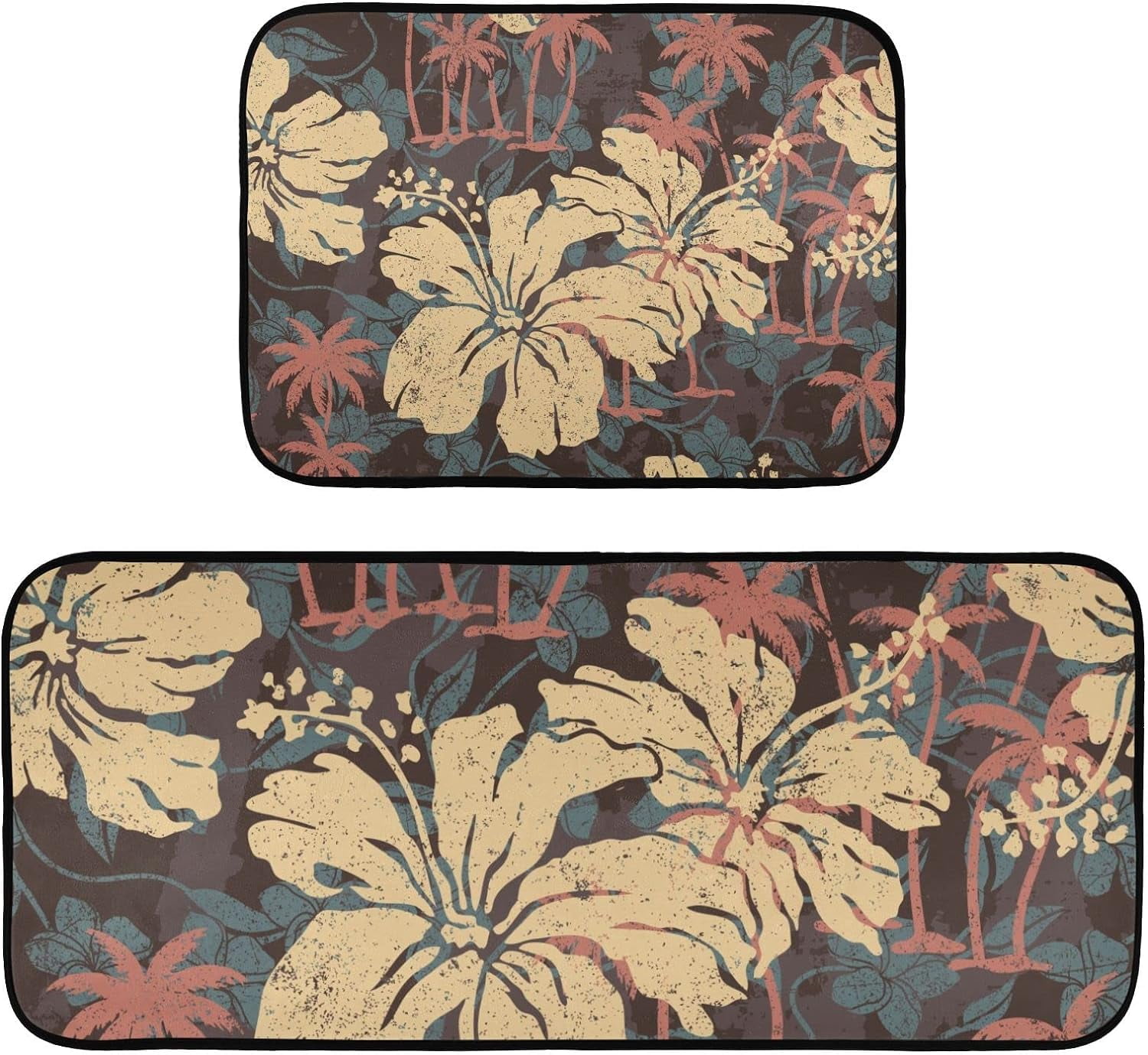 Dreamtimes Kitchen Mats Tropical Tree Leaves 2 Pcs, Anti Fatigue ...