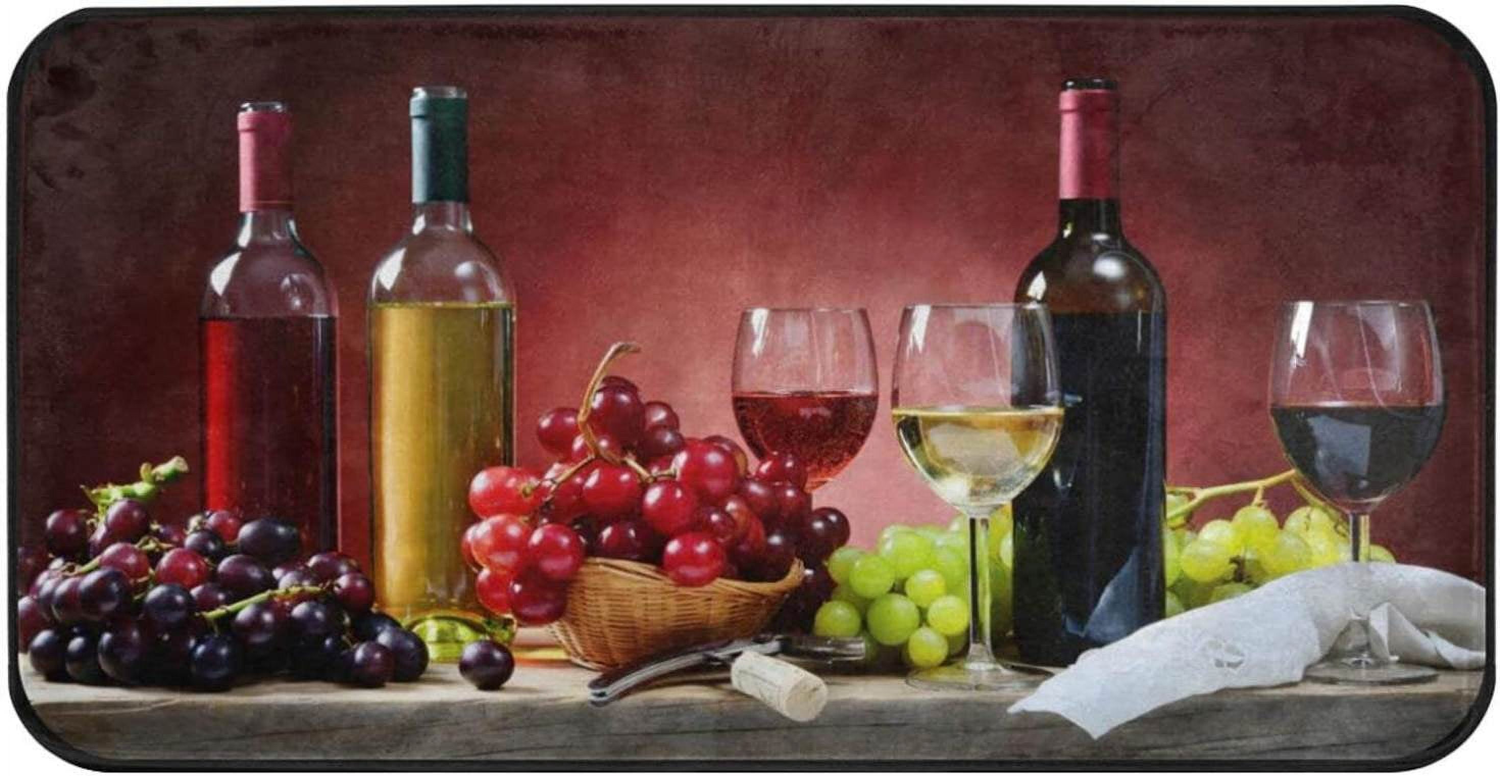 Dreamtimes Kitchen Rugs,Vineyard Wine Grape Non Slip Washable Cushioned ...