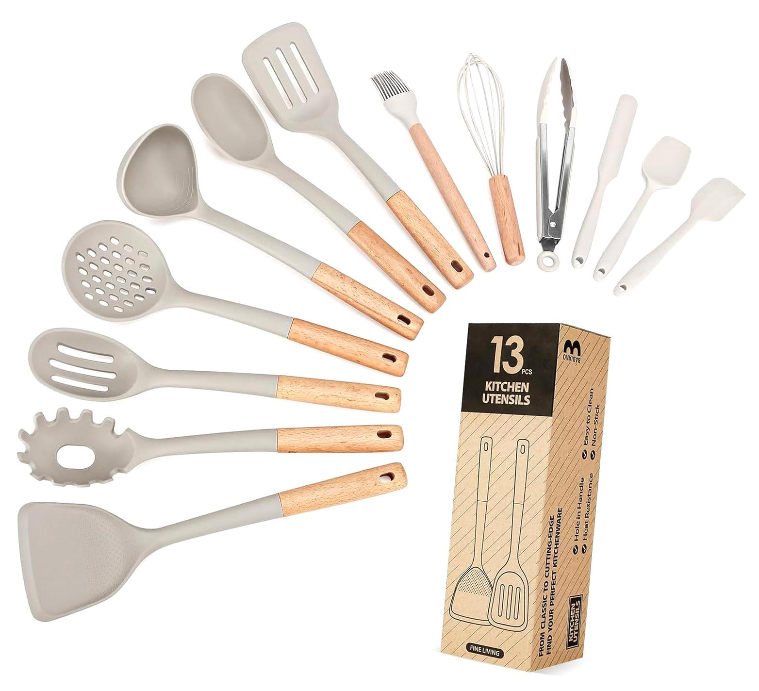 Dreamtimes Kitchen Utensils Set, 13PCS Silicone Cooking Utensils, Heat ...