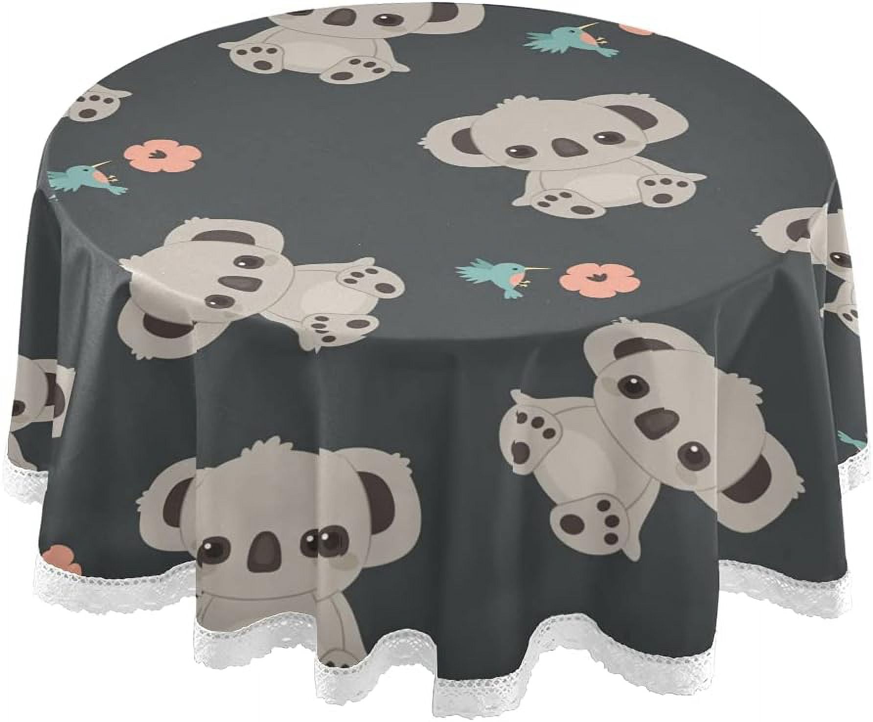 Dreamtimes Koala Round Tablecloth 60", Waterproof Stain and Wrinkle ...