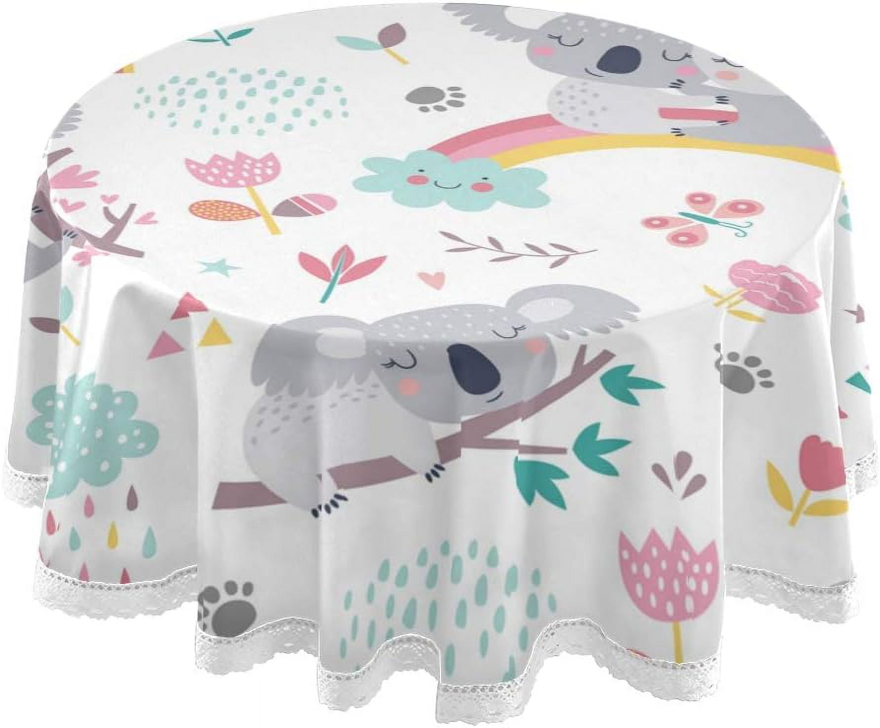 Dreamtimes Koala Round Tablecloth 60", Waterproof Stain and Wrinkle ...