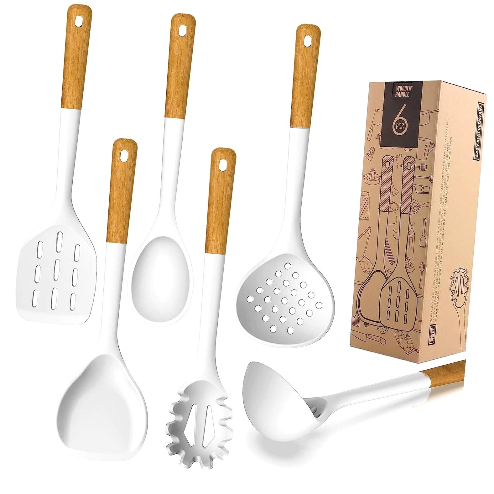 Dreamtimes Large Silicone Cooking Utensils Collection - Heat-Resistant ...