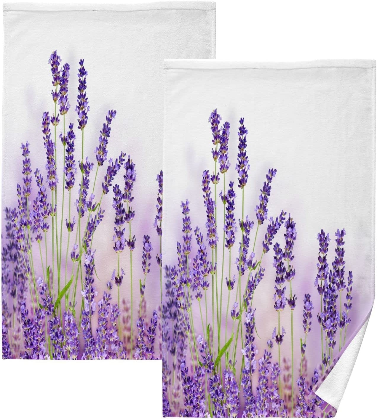 Dreamtimes Lavender Flowers Print Pure Cotton Hand Towels for Bath ...