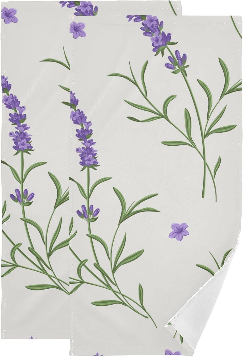 Dreamtimes Lavender Soft Hand Towels 2-Piece Absorbent Bath Towel ...