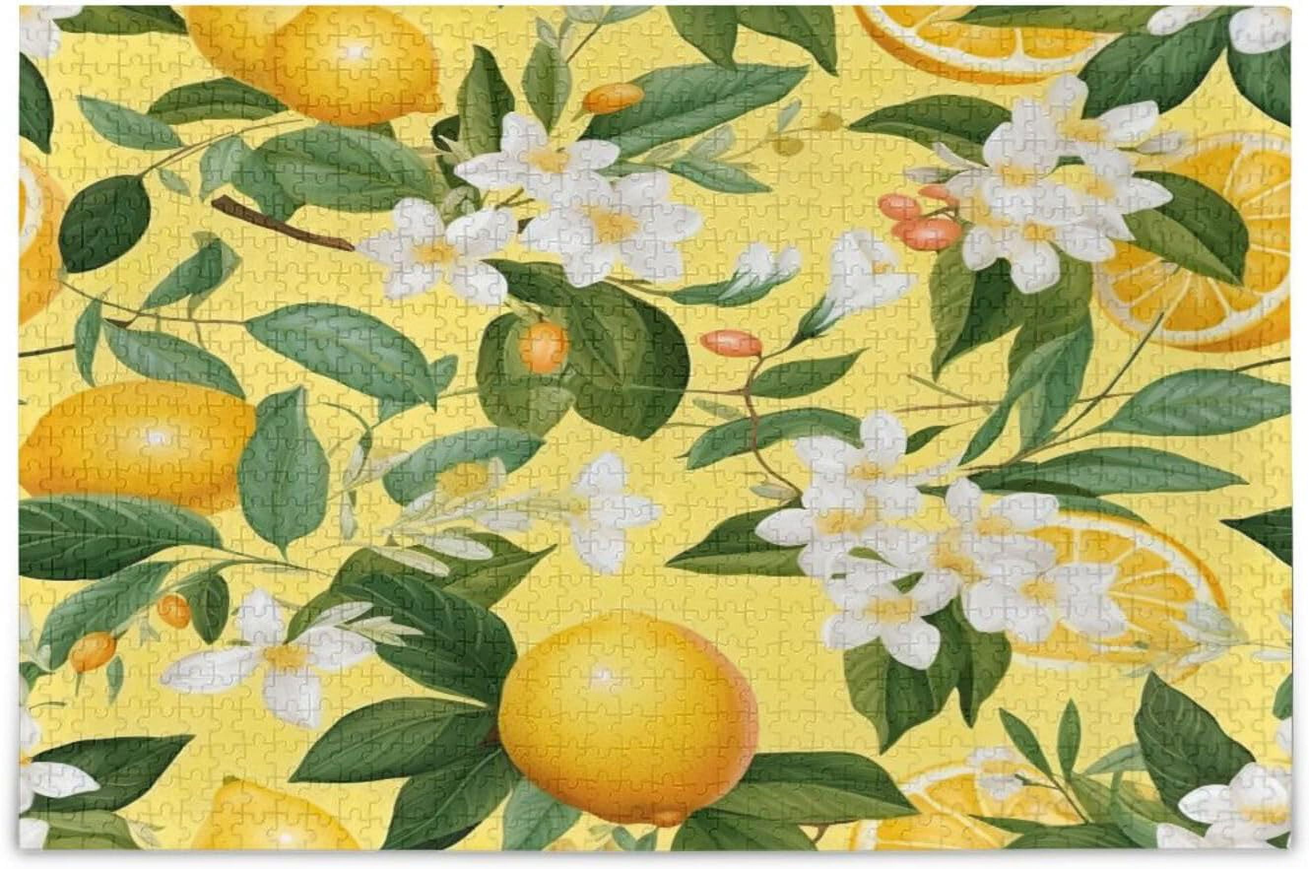 Dreamtimes Lemon and Flowers Jigsaw Puzzles, Puzzles for Adults 500 ...