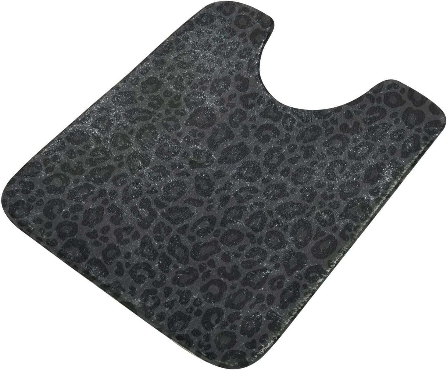 Dreamtimes Leopard Black High Absorbent U-Shaped Contour Toilet Rugs ...