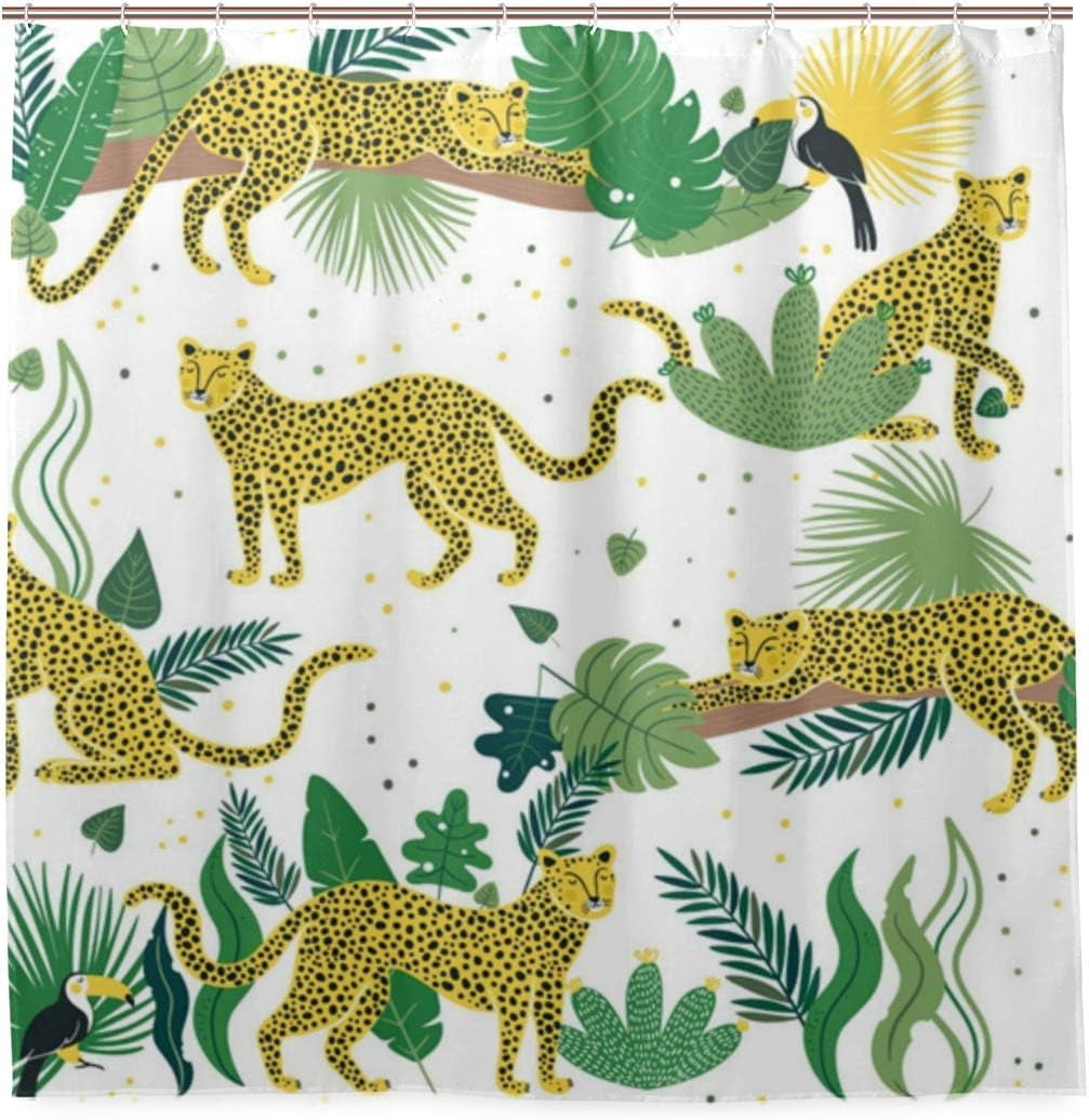 Dreamtimes Leopards In Jungle Bath Shower Curtain Liners 72x72