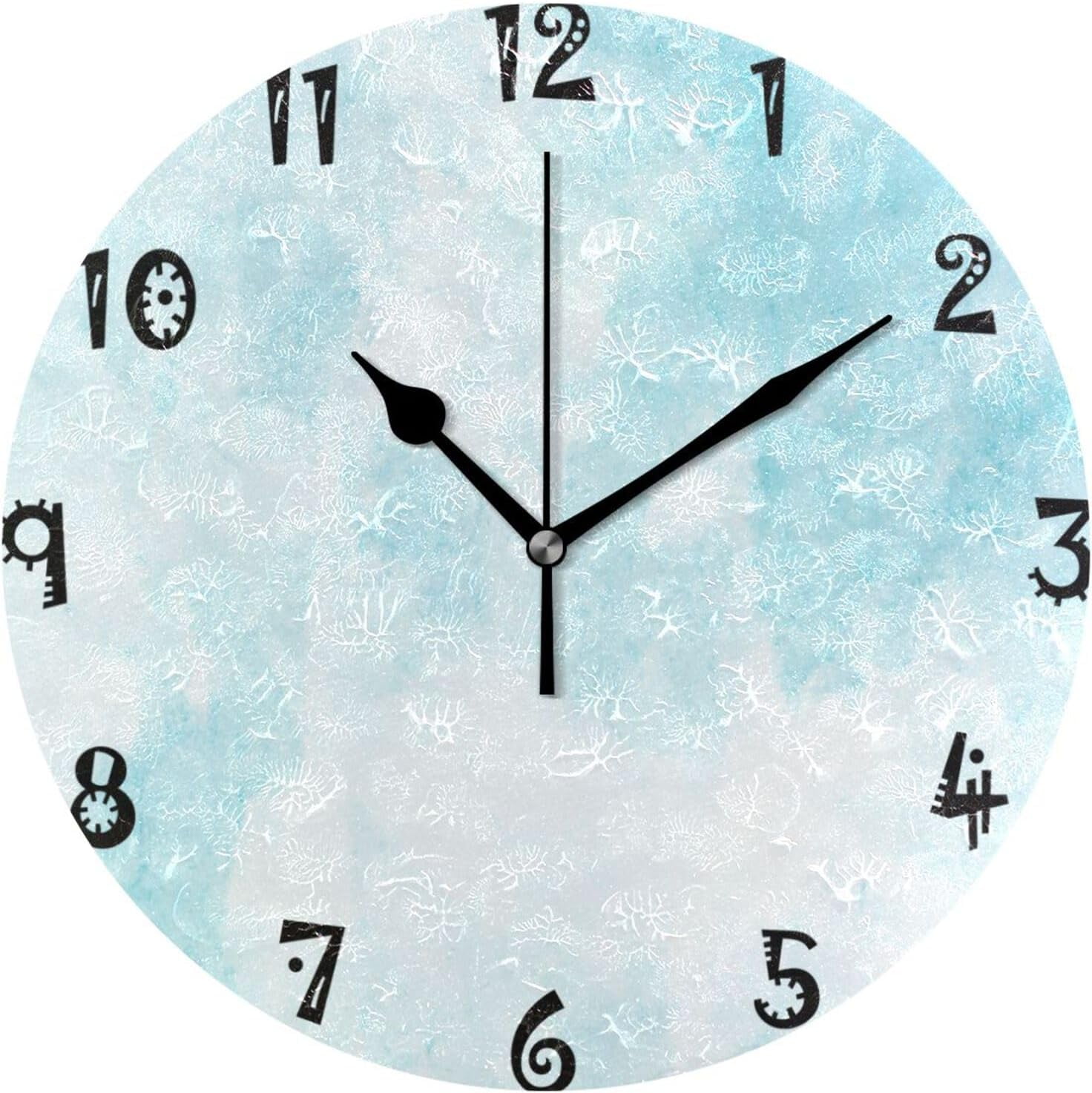 Dreamtimes Light Blue Wall Clock,Silent Non Ticking 10 Inch Battery ...