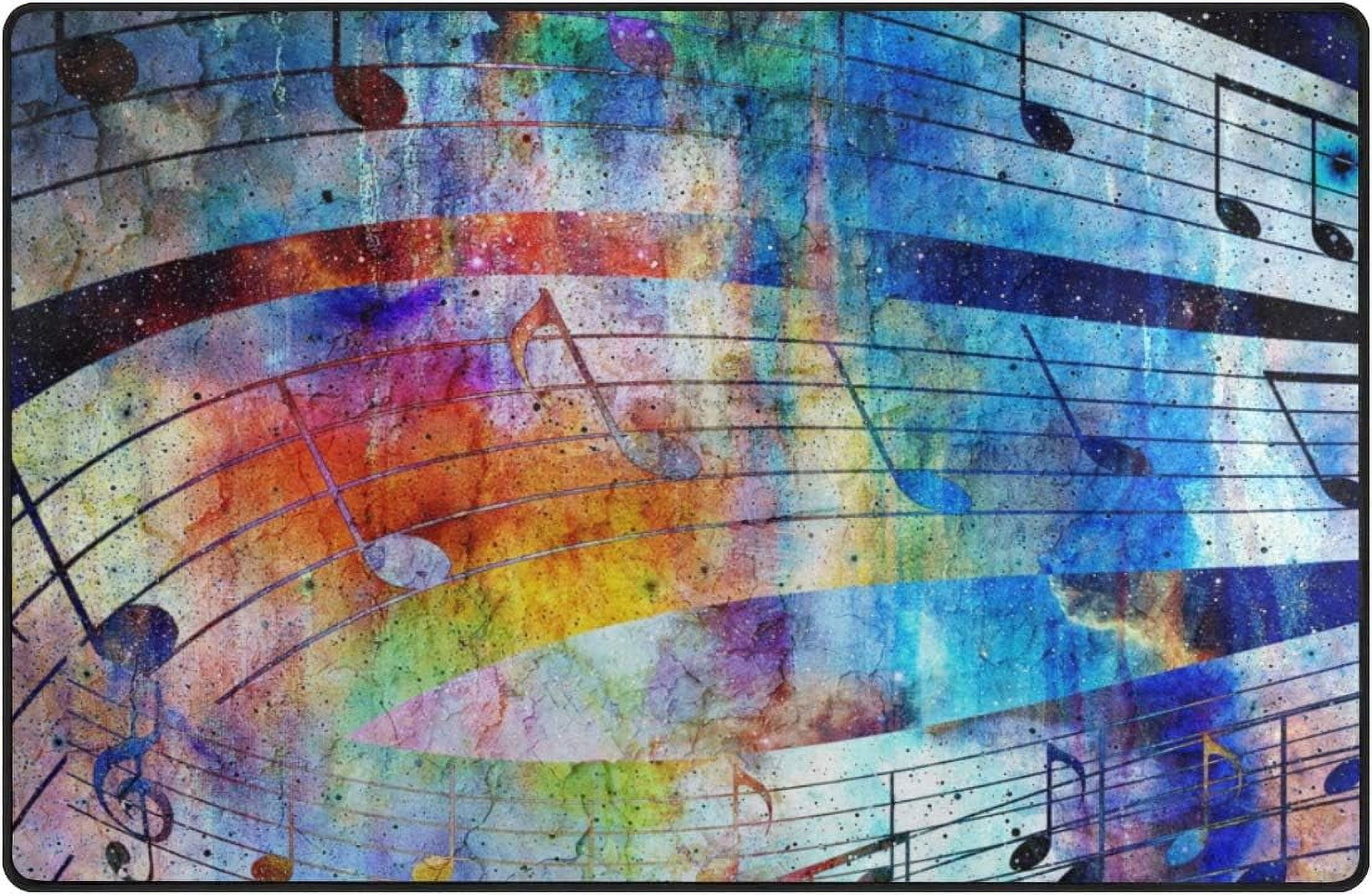 Dreamtimes Lightweight Soft Area Rugs 31x20 Inch, Abstract Music Notes ...