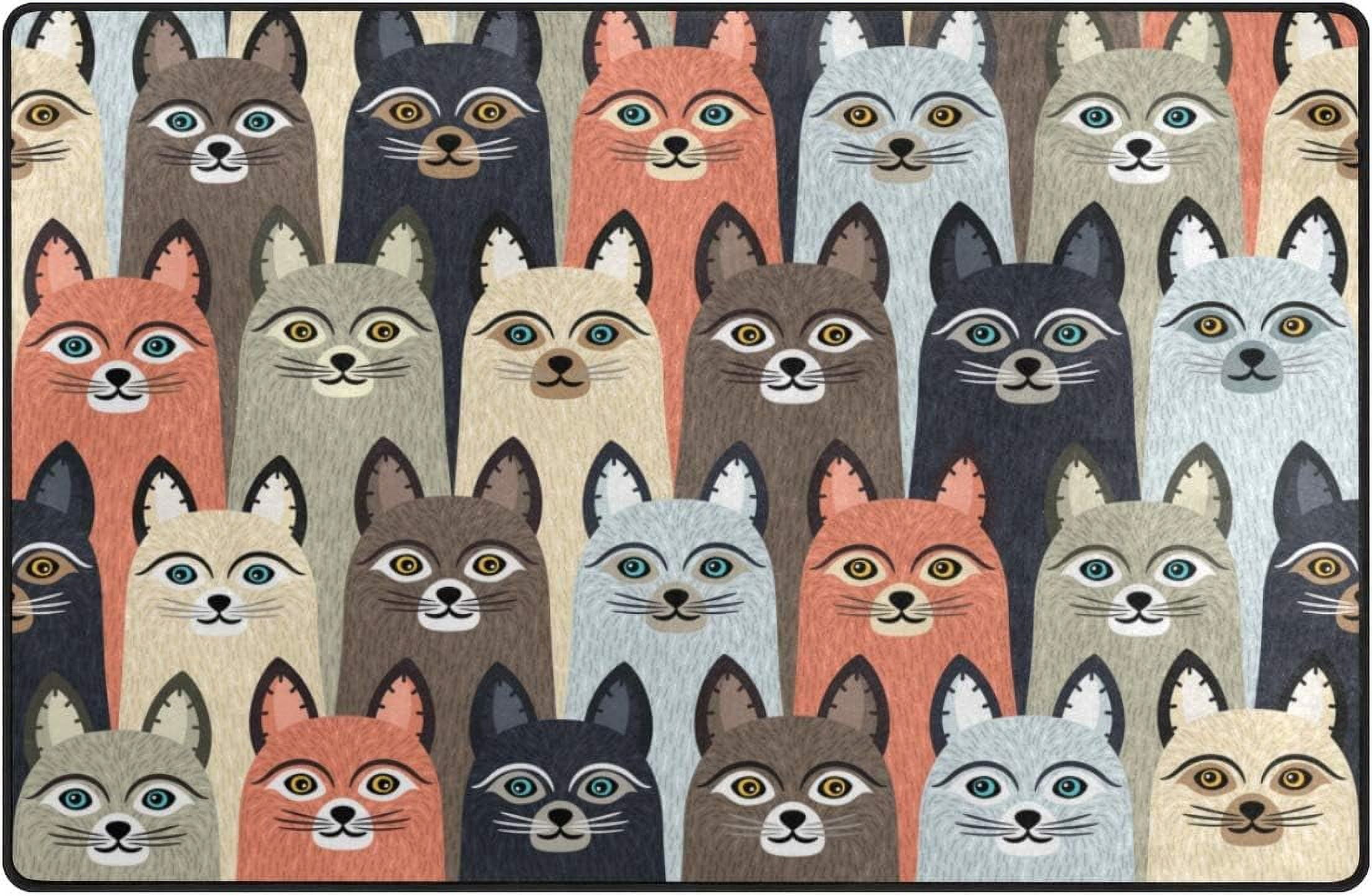 Dreamtimes Lightweight Soft Area Rugs 31x20 Inch, Colorful Cute Cats ...