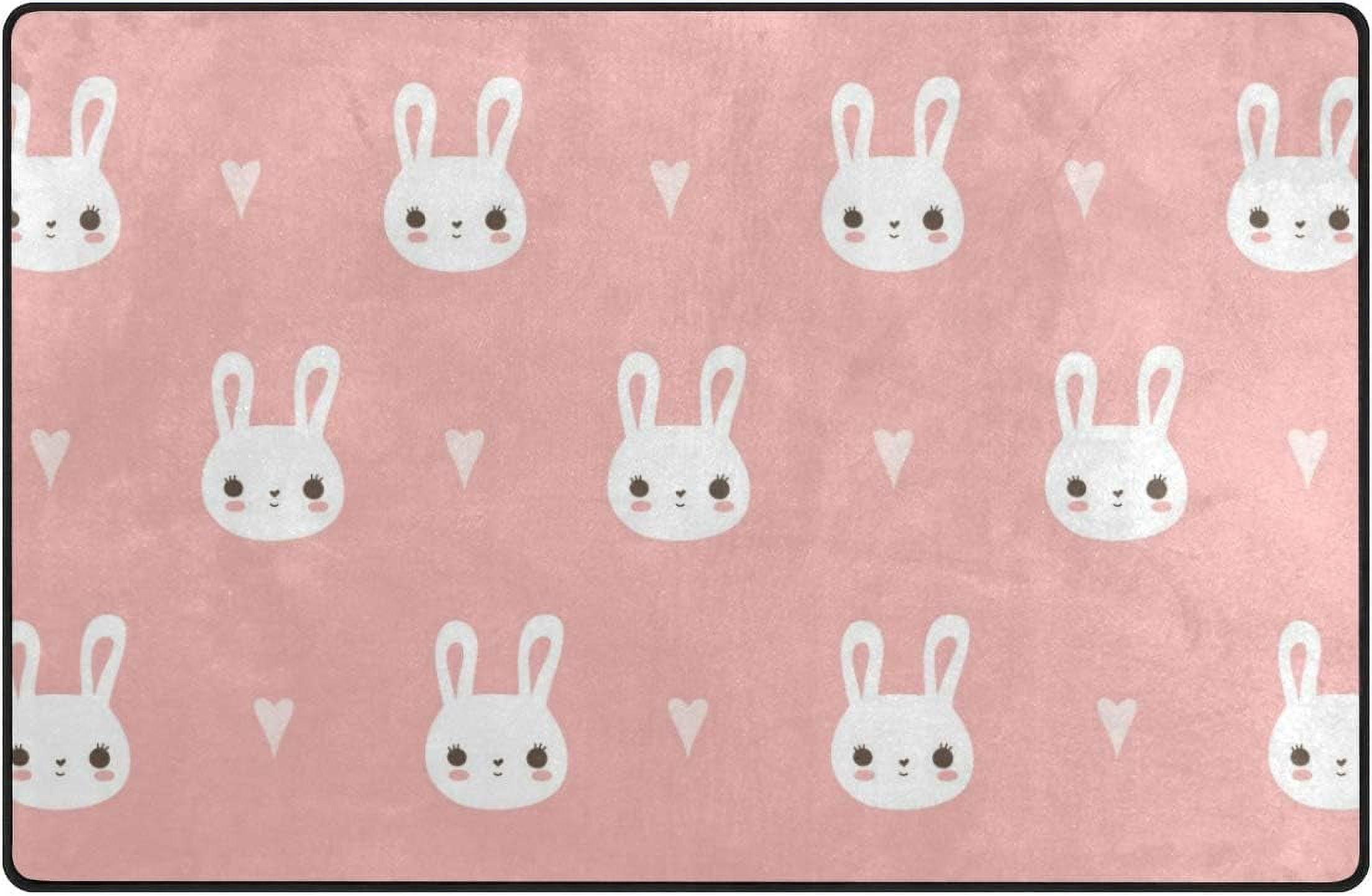 Dreamtimes Lightweight Soft Area Rugs 31x20 Inch, Cute Bunny Head and ...