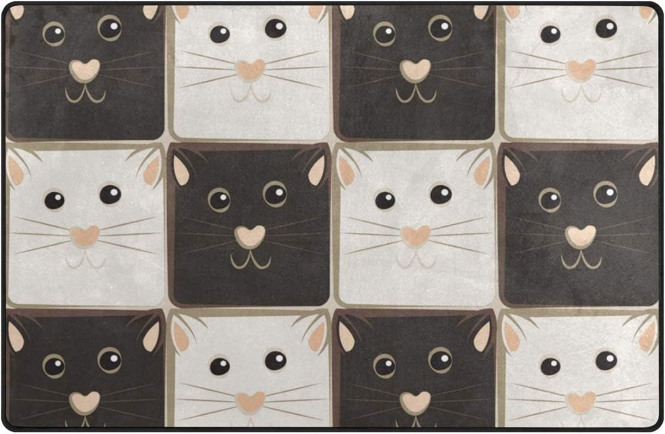 Dreamtimes Lightweight Soft Area Rugs 31x20 Inch, Cute Cat Face Set ...