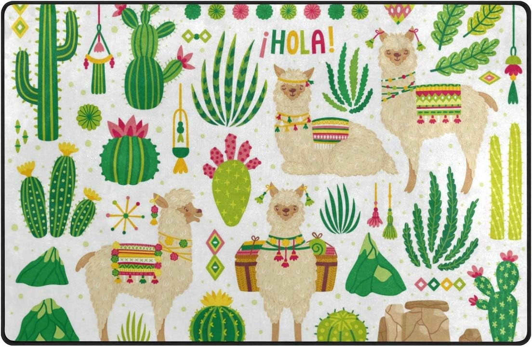 Dreamtimes Lightweight Soft Area Rugs 31x20 Inch, Cute Llamas and ...