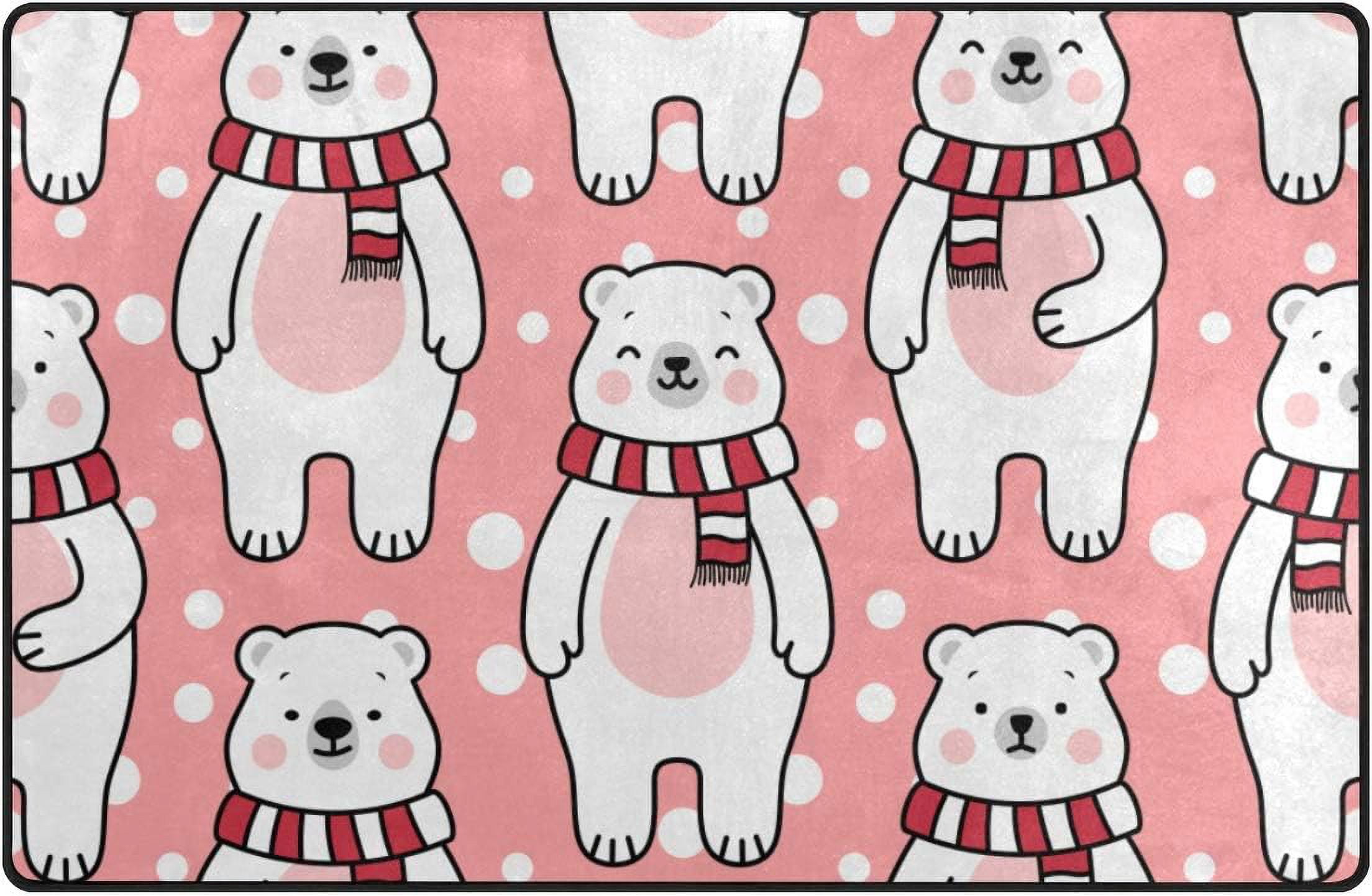 Dreamtimes Lightweight Soft Area Rugs 31x20 Inch, Polar Bears with ...