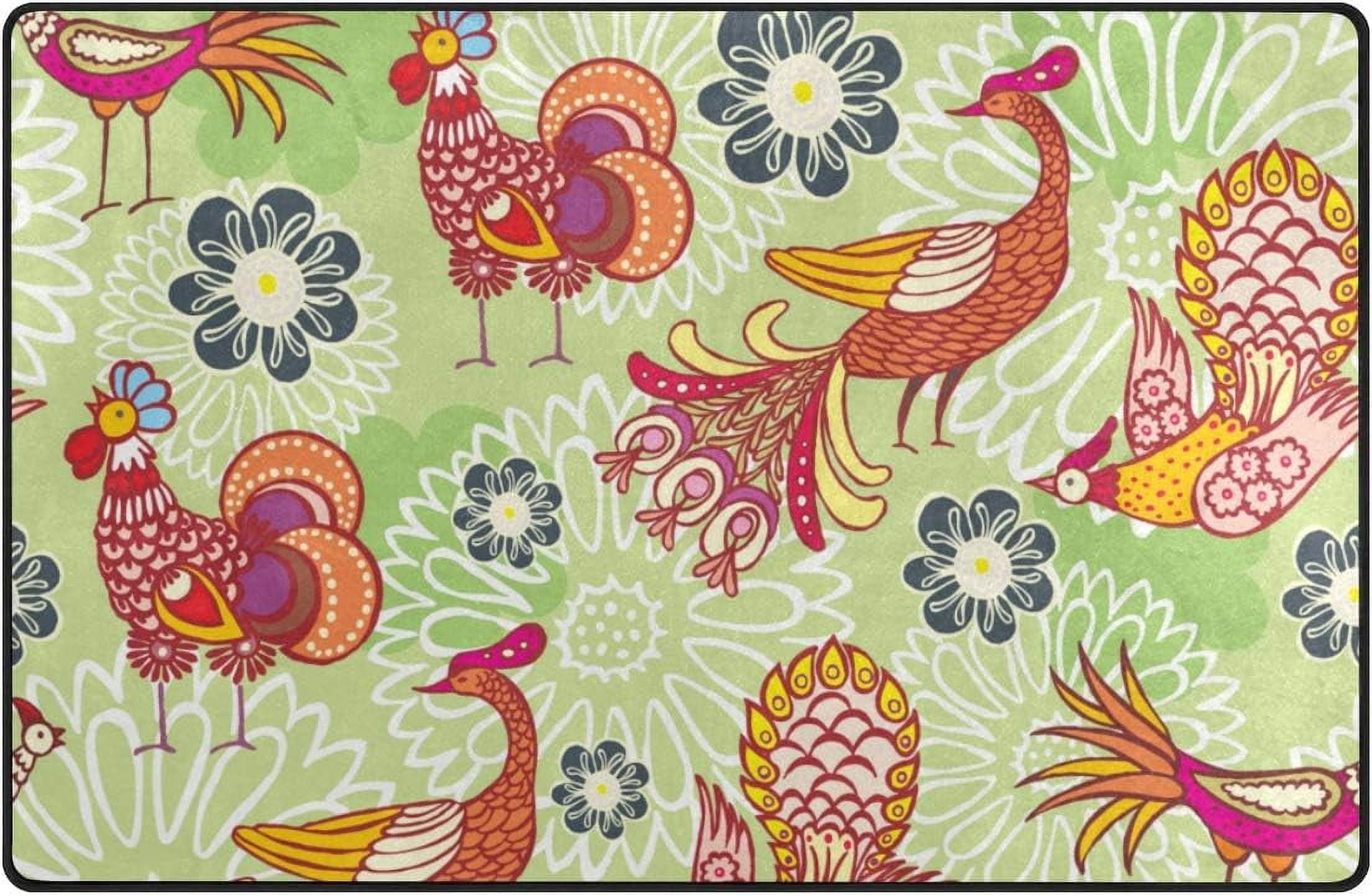 Dreamtimes Lightweight Soft Area Rugs 31x20 Inch, Traditional Flowers ...