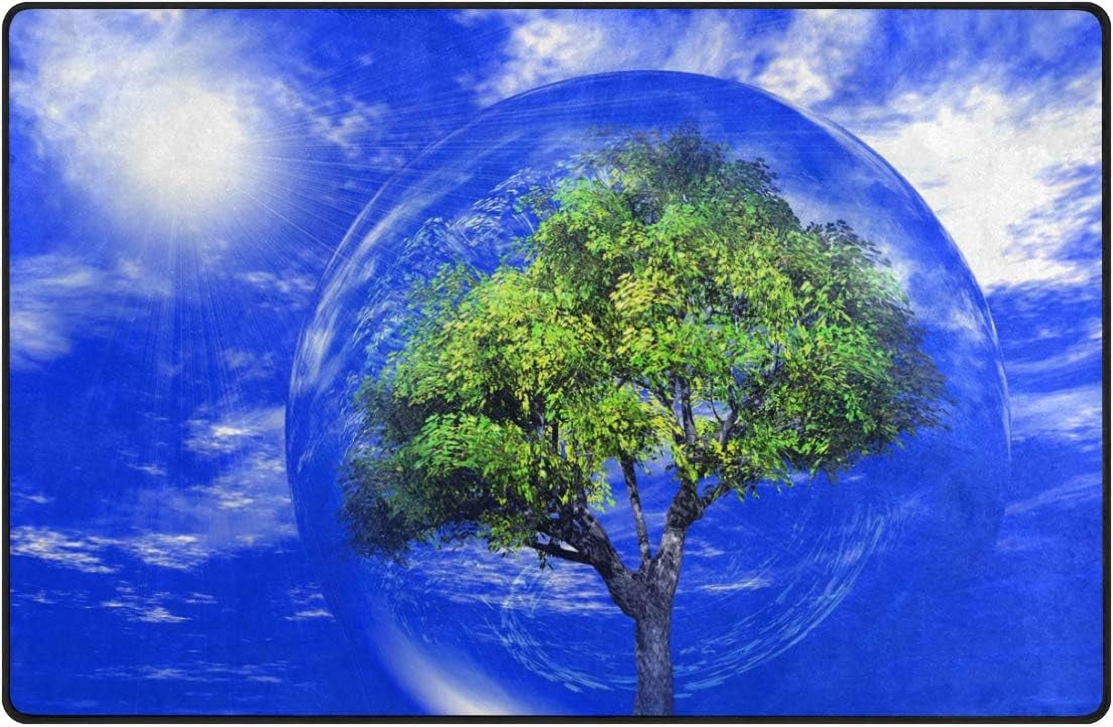 Dreamtimes Lightweight Soft Area Rugs 31x20 Inch, Tree in Transparent ...