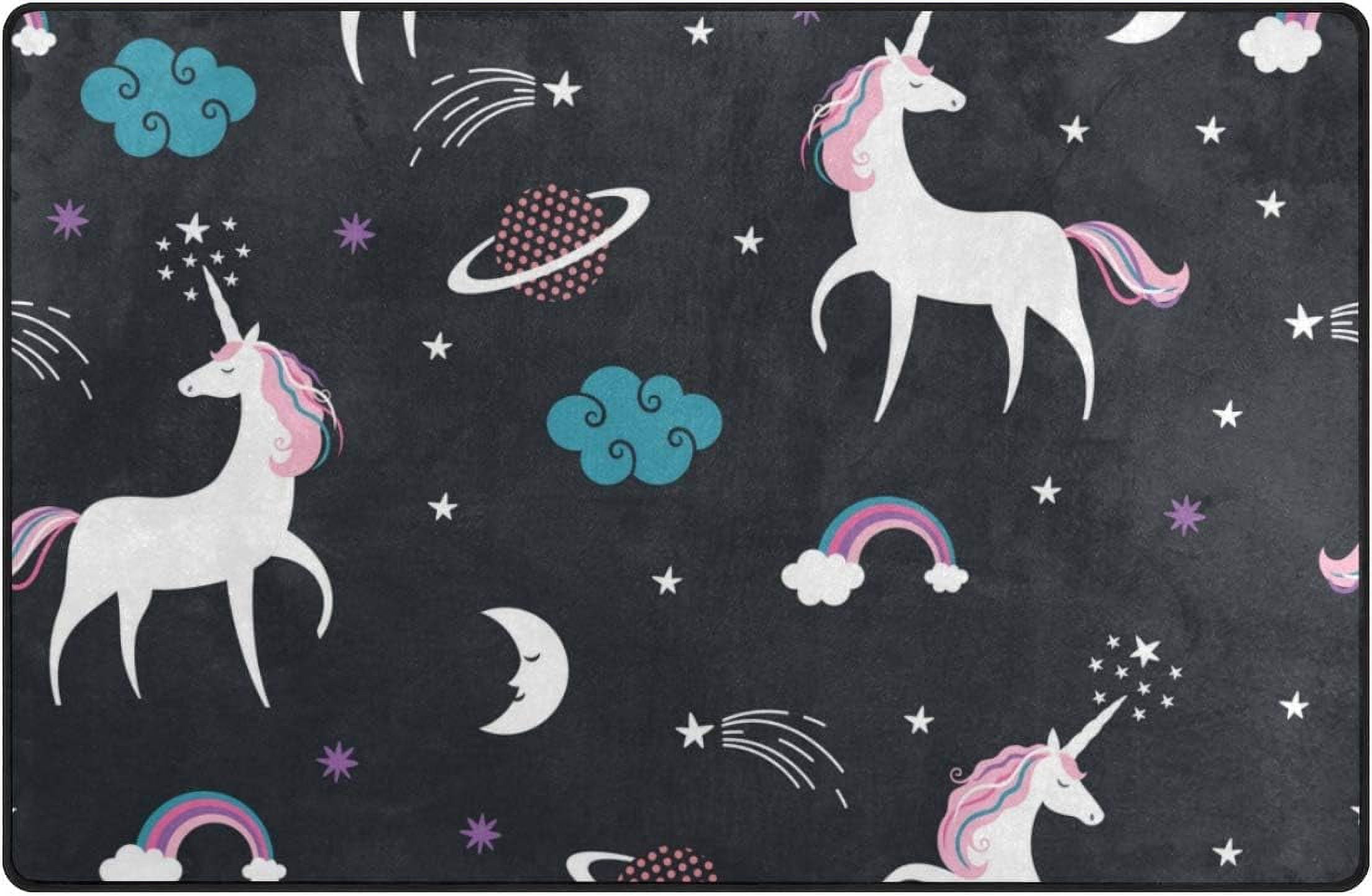 Dreamtimes Lightweight Soft Area Rugs 31x20 Inch, Unicorns Theme Floor ...
