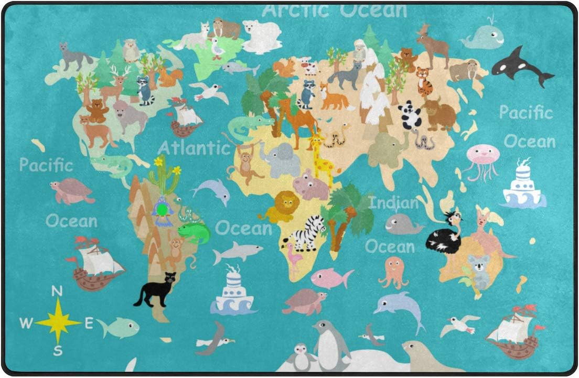 Dreamtimes Lightweight Soft Area Rugs 60 x 39 inch (5'x 3'3"), Animal ...