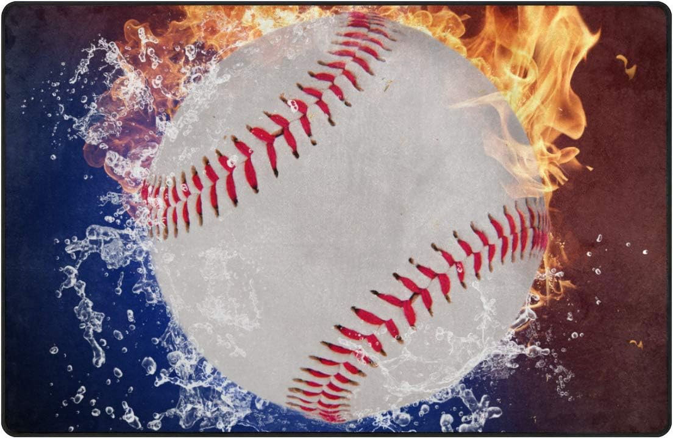 Dreamtimes Lightweight Soft Area Rugs 60 x 39 inch (5'x 3'3"), Baseball ...